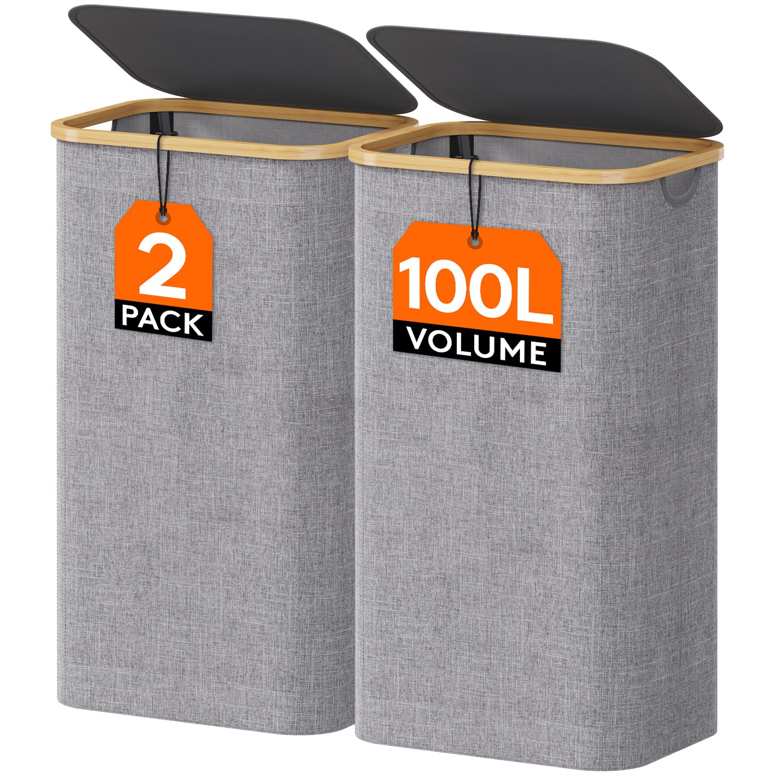 Amazon.com: Lifewit 100L Laundry Basket with Lid, Clothes Hampers for ...