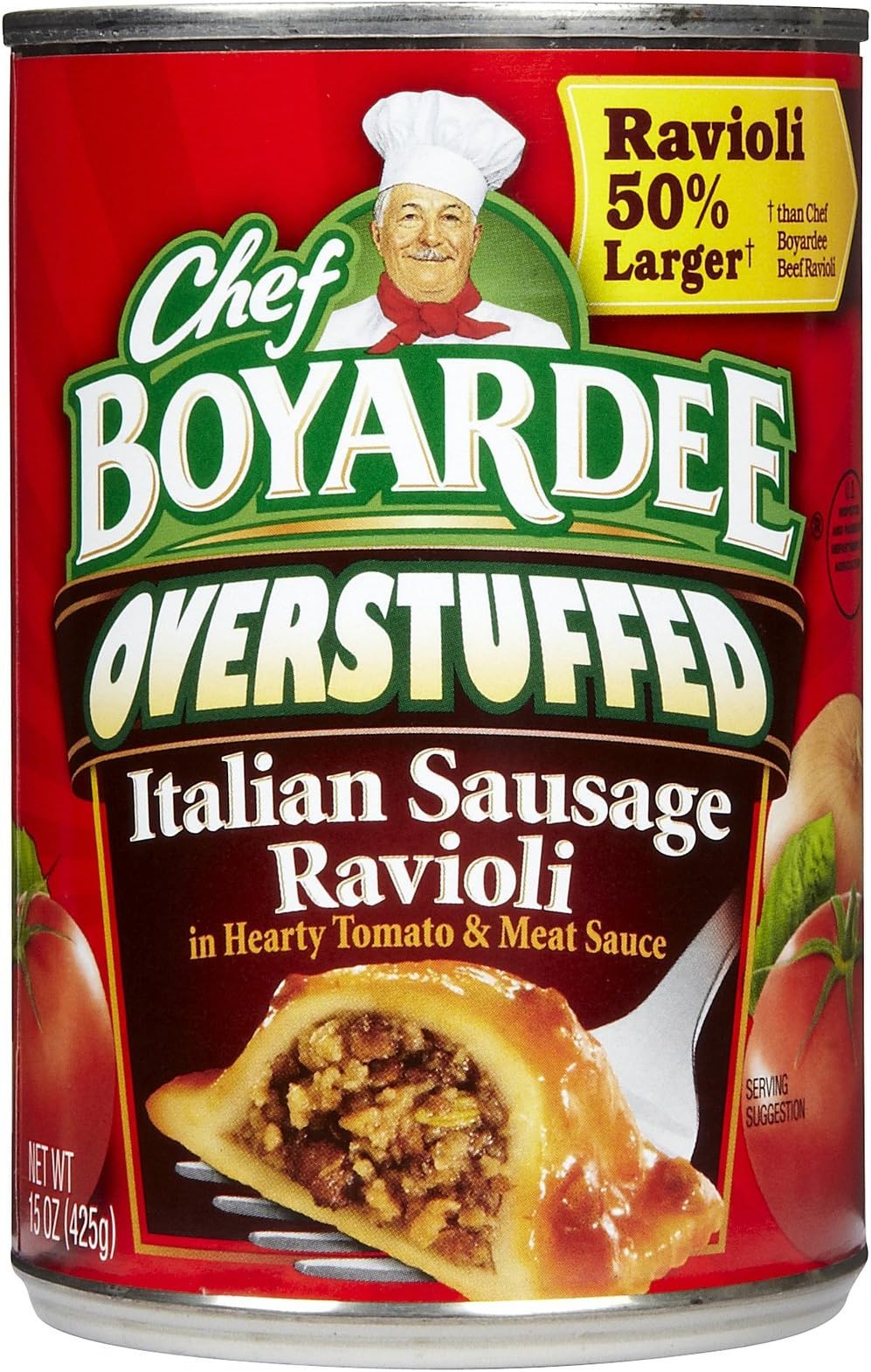 Amazon.com: Chef Boyardee Overstuffed Italian Sausage Ravioli, 15 oz ...