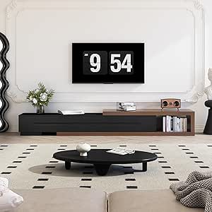 Amazon.com: jiteentarou Extendable TV Stand, Modern Entertainment ...