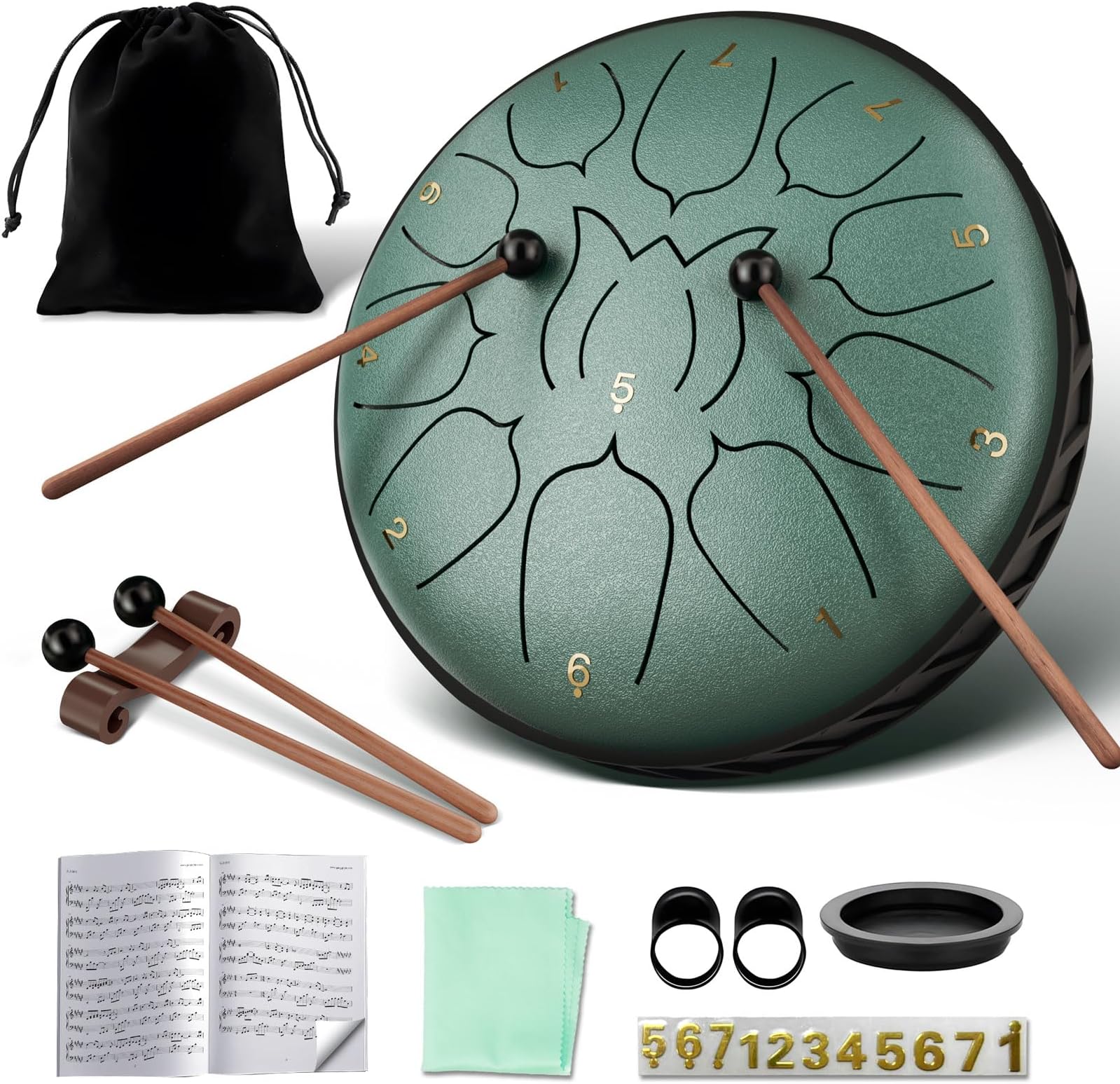 LENND Steel Tongue Drum, Rain Drum with Bag, Handpan Drum Musical ...