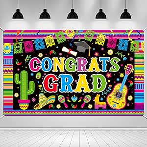 Amazon.com: HOWAF Mexican Fiesta Graduation Decorations Banner, Mexico ...