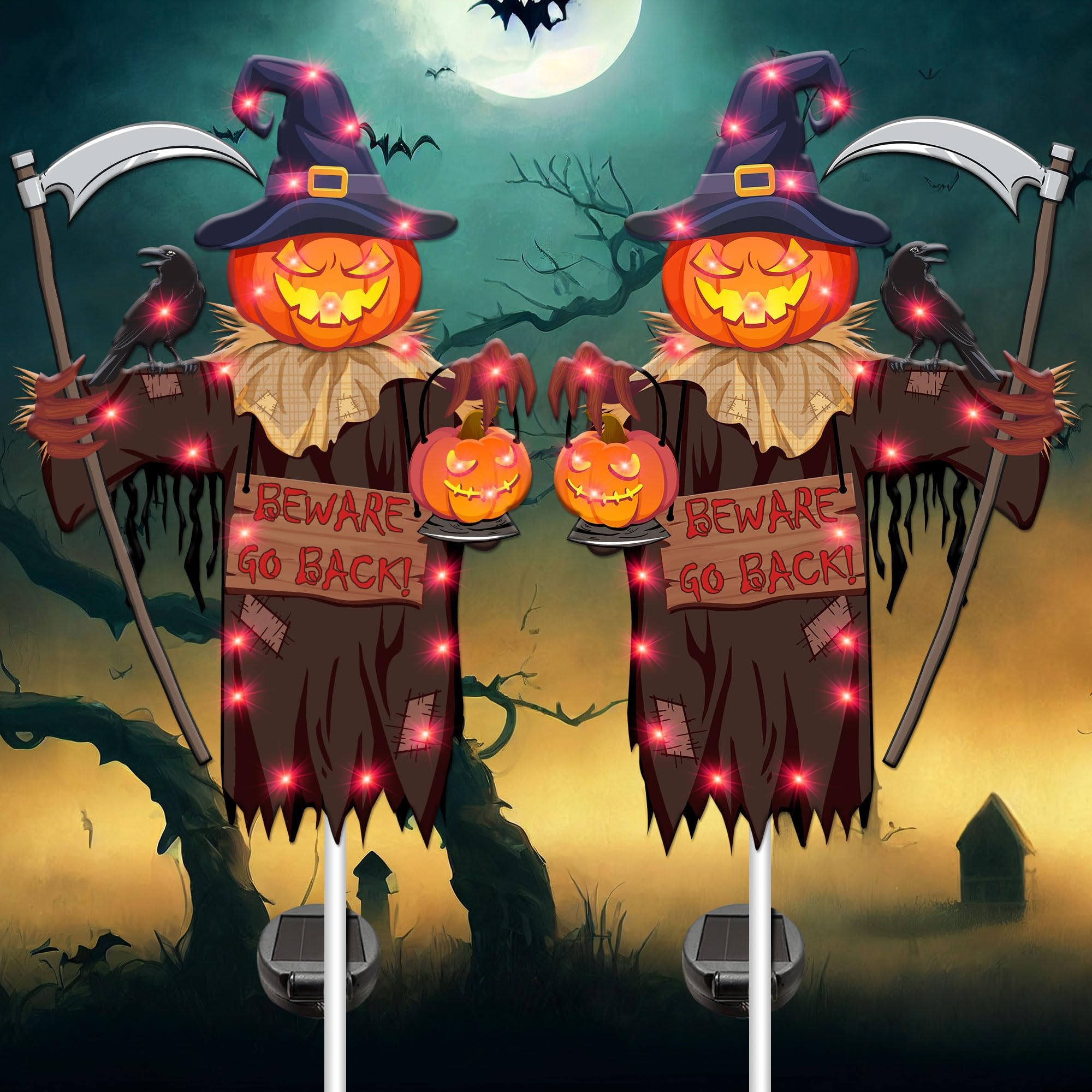 Amazon.com: Hexagram Halloween Yard Stakes, 2 Pcs Halloween Lighted ...