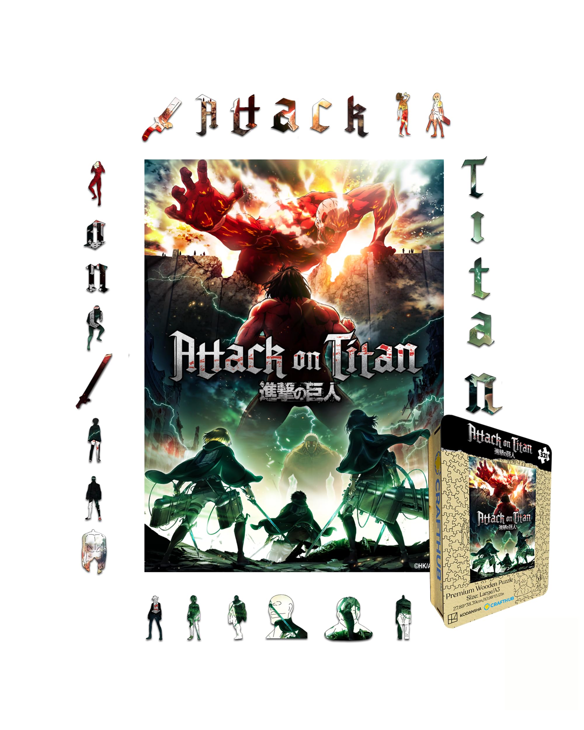 Amazon.com: Crafthub Attack on Titan Wooden Puzzles for Adults – A3 ...