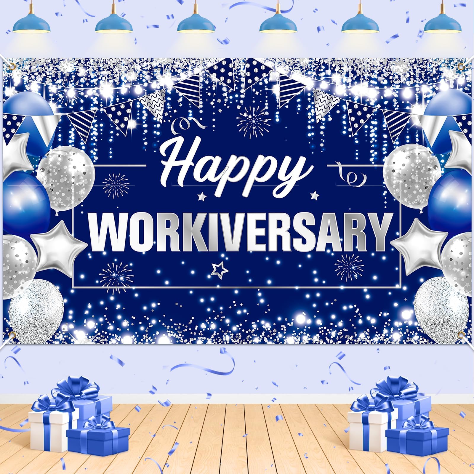 Amazon.com: Lunmon Happy Work Anniversary Decorations Happy ...