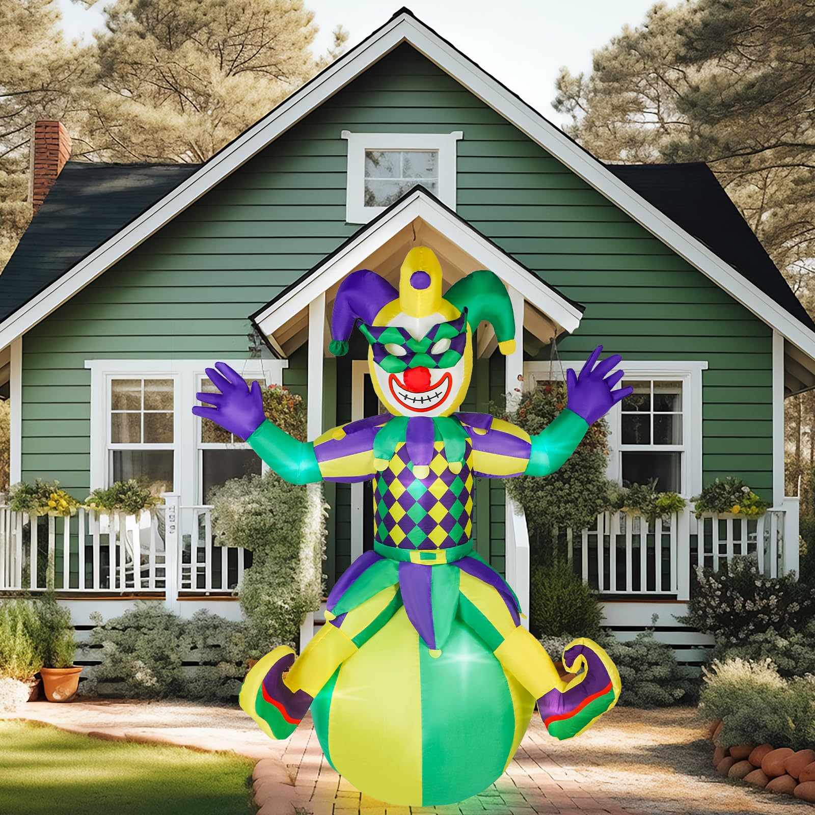 Poen 6 ft Mardi Gras Inflatable Outdoor Yard Decoration Holiday ...