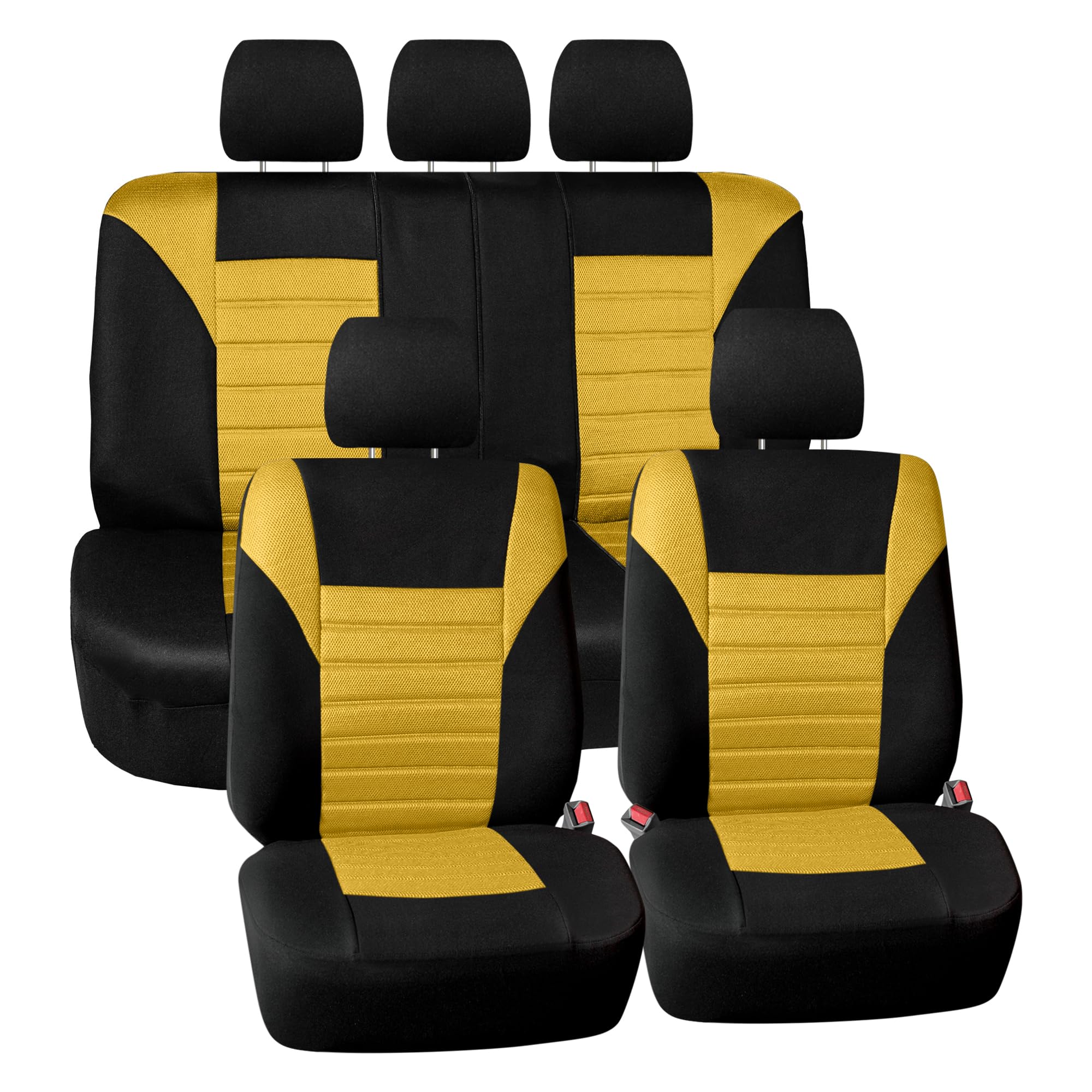 FH Group Car Seat Covers Full Set 3D Air Mesh - Universal Fit ...