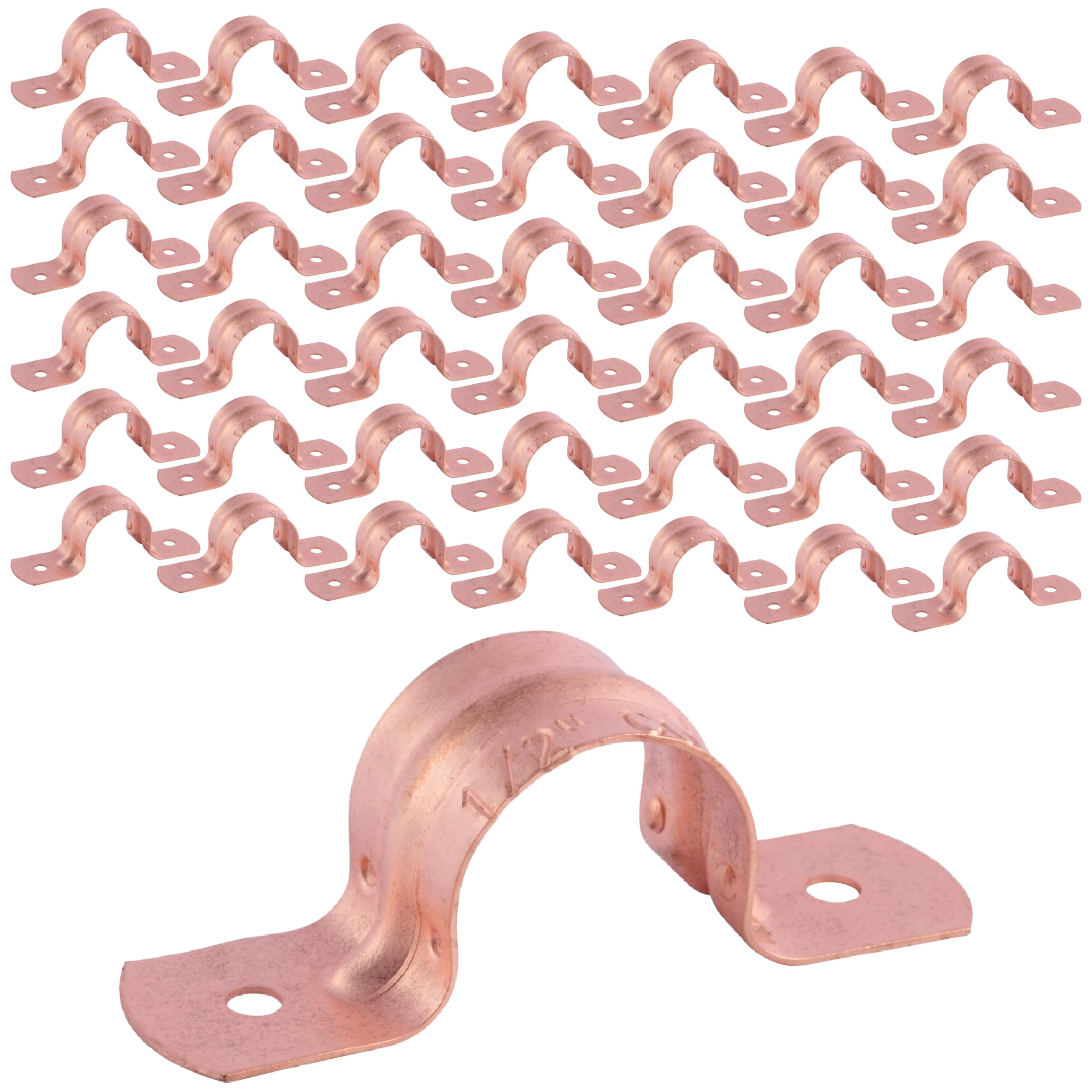 HoldRite 1/2 Inch Copper 2-Hole Strap, 50 Pack, Pipe Support, CPS05050 ...