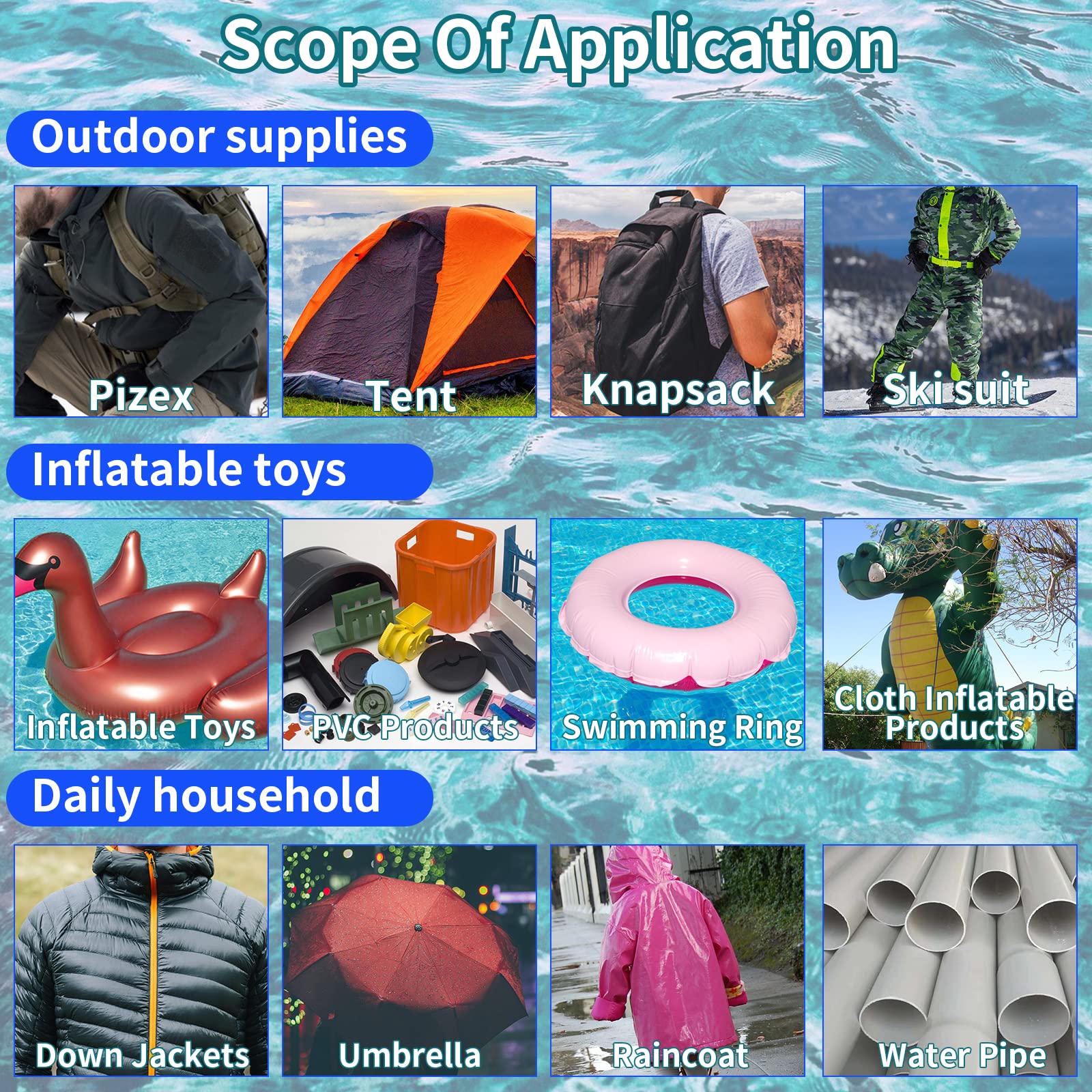 Snapklik.com : TPU Pool Repair Patch Kit For Air Mattress, Bounce House, Swimming Pool, Tent ...