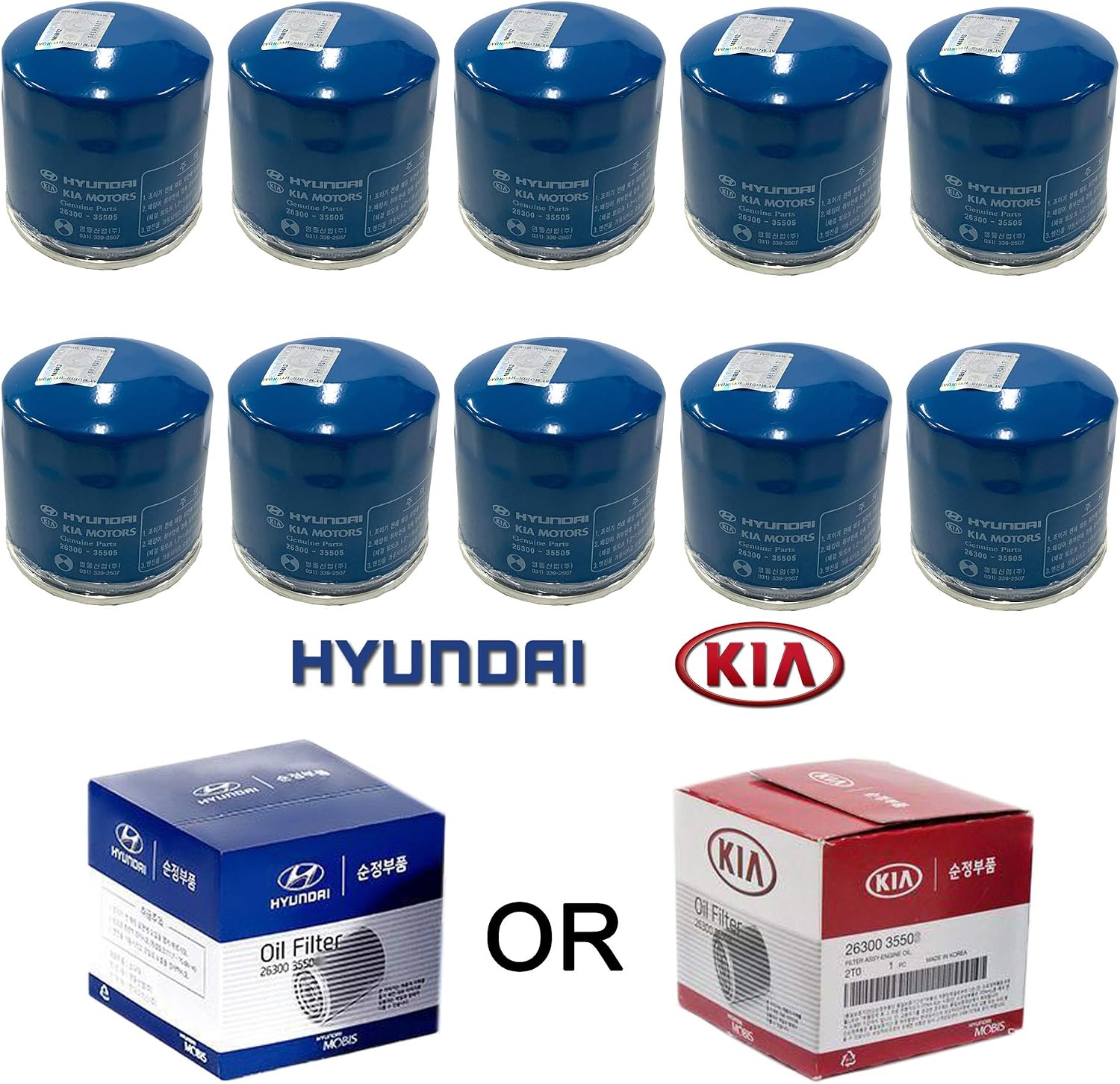Genuine OEM Oil Filter 26300-35505 (New Version of 35504) (10-pack ...