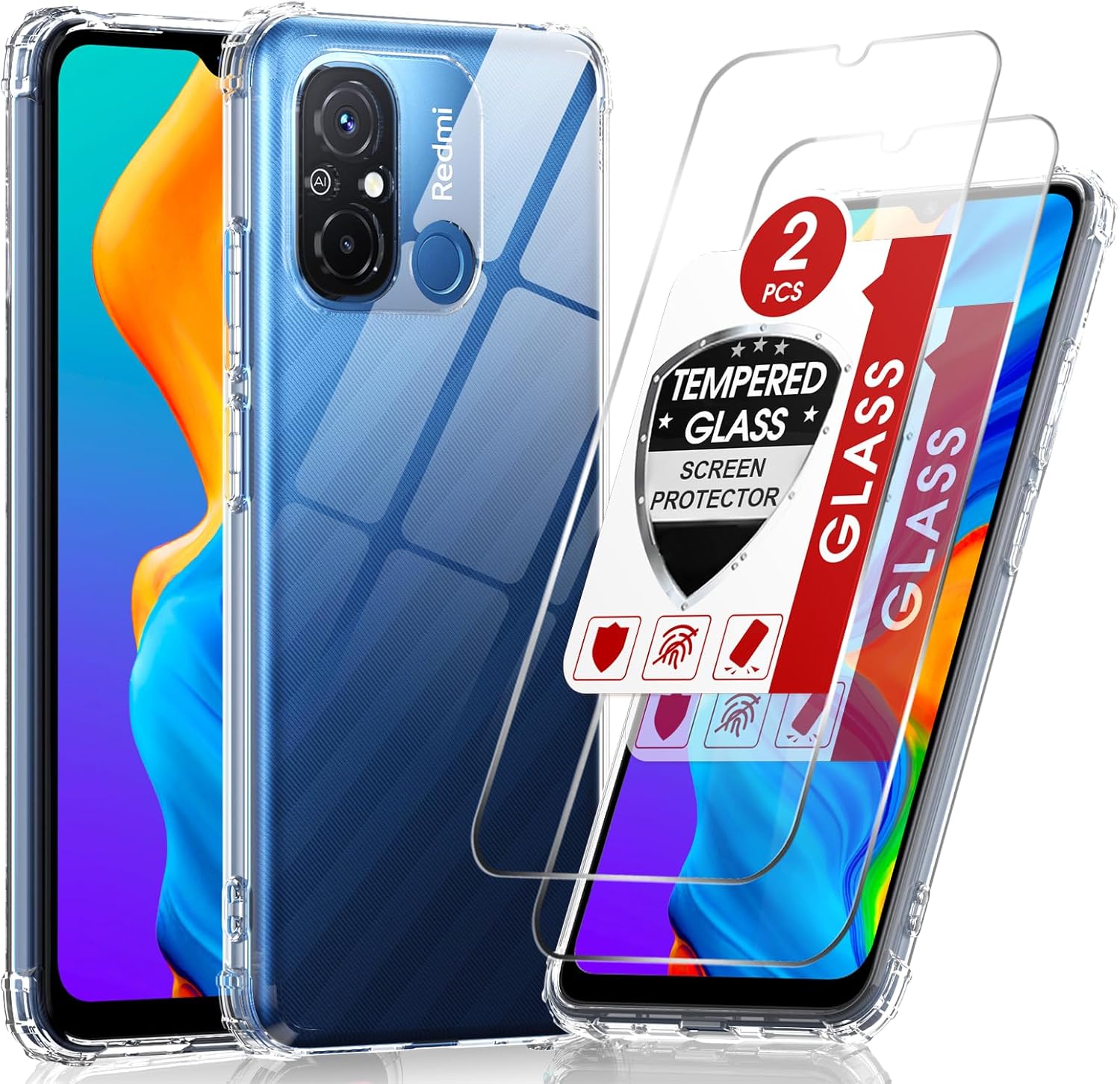 LeYi Cover per Xiaomi Redmi 12C/12 C con Pellicola vetro Temperato ...