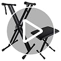 Amazon.com - Shongbluu Piano Keyboard Stand and Bench Set, Double-X ...