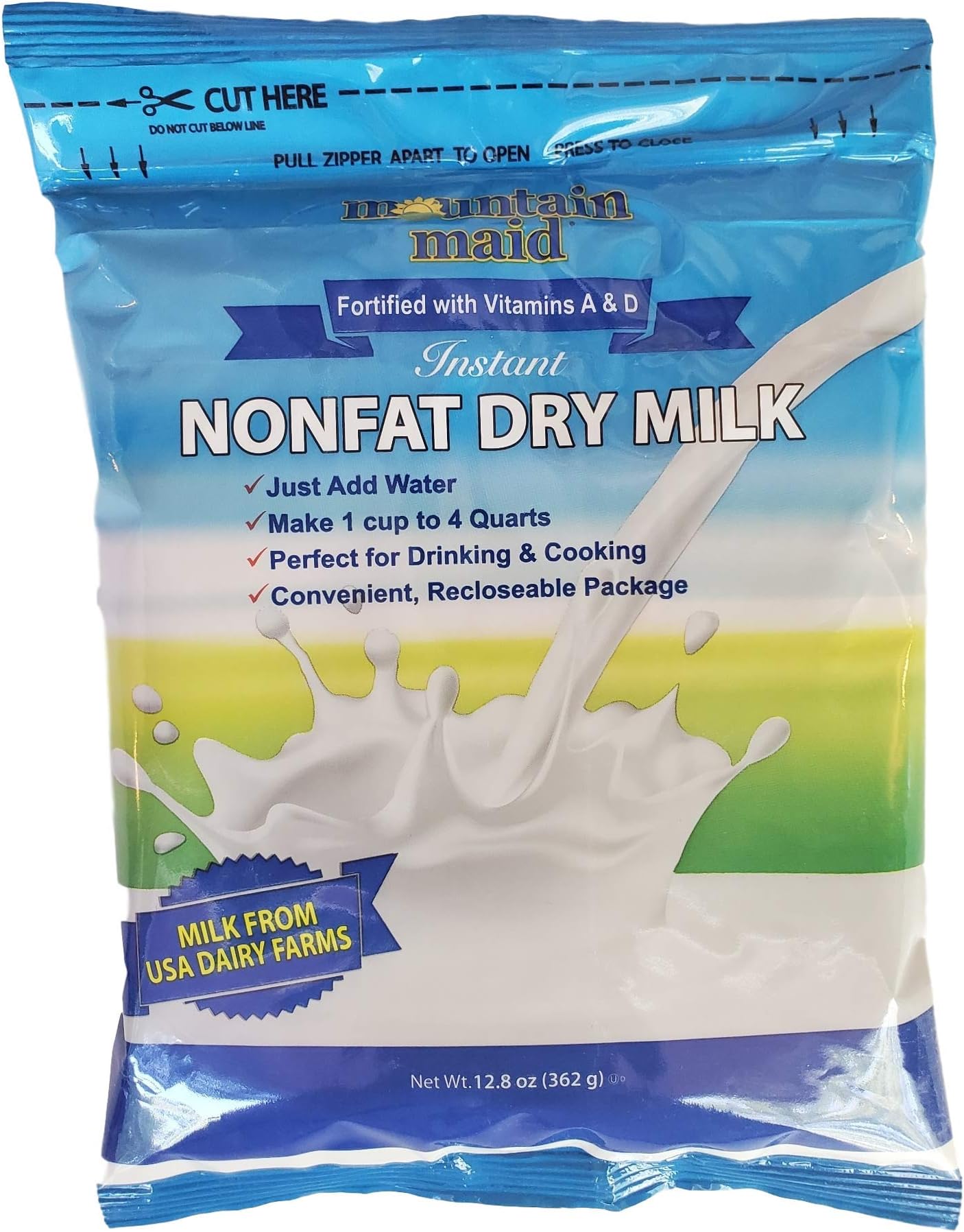 Amazon.com : Mountain Maid Instant Nonfat Dry Milk Powder 12.8 Oz ...