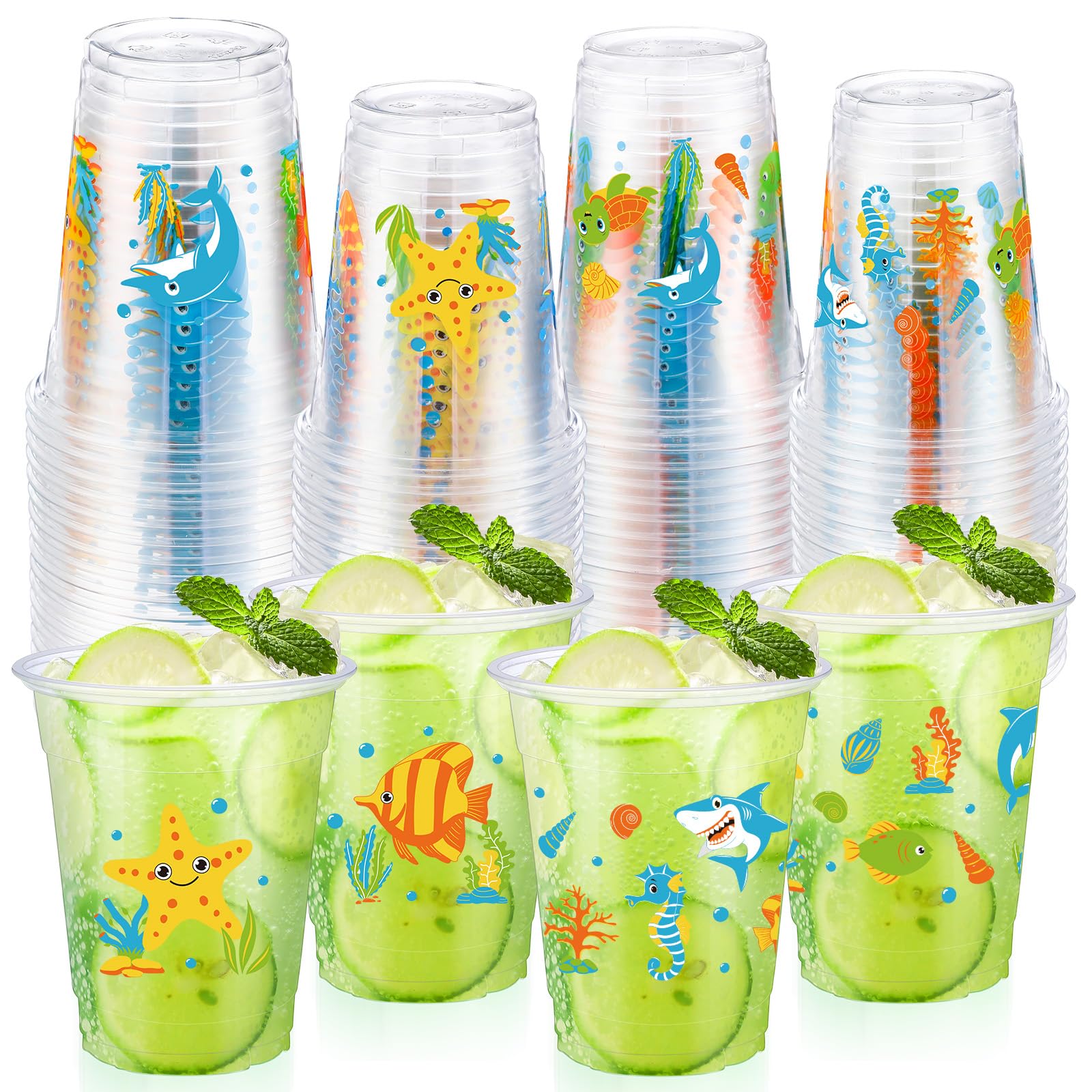 Amazon.com: Yaomiao 50 Pieces Sea Animals Cups 12 oz Bulk Ocean ...