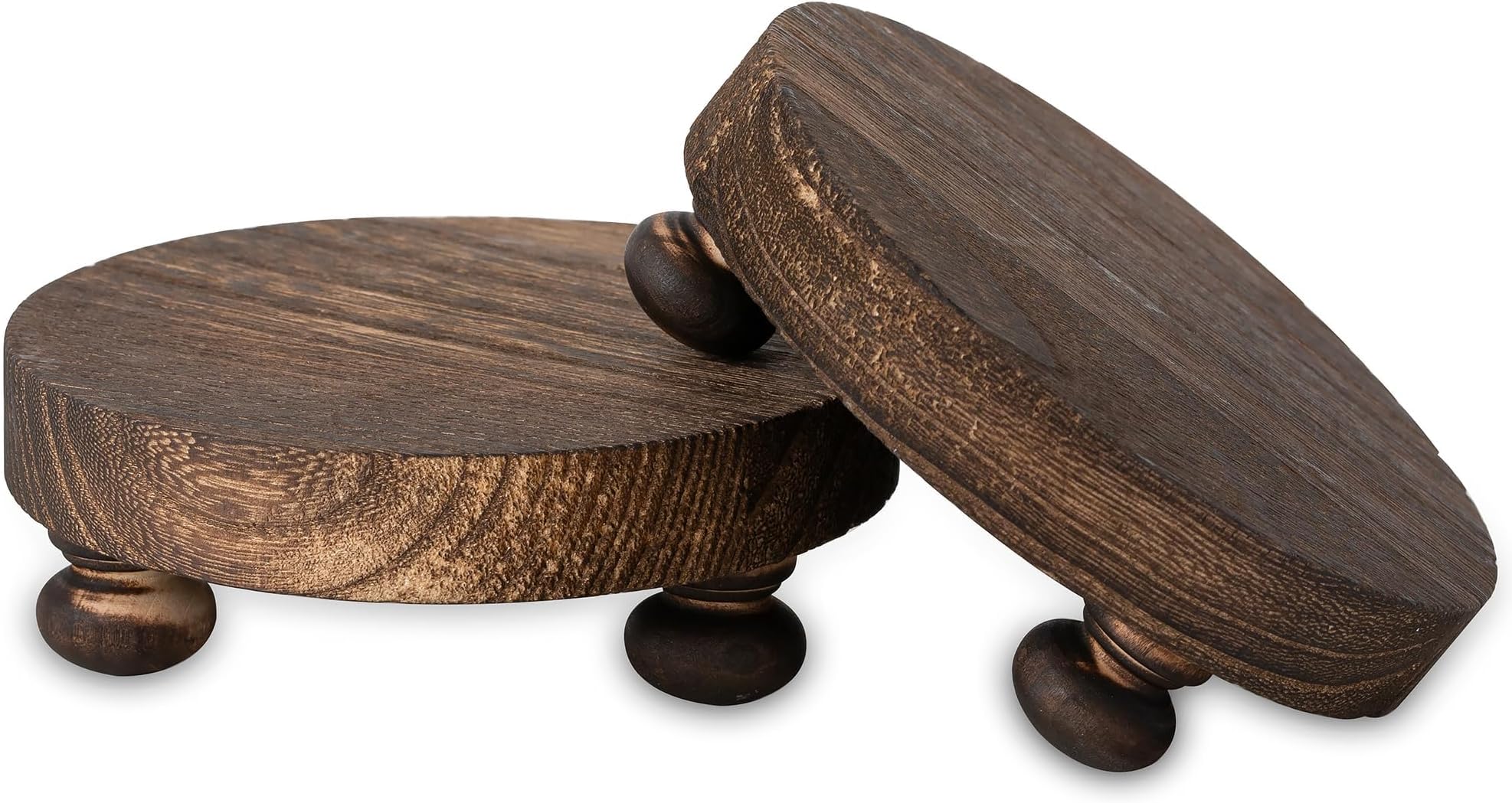 Amazon.com: dwellington Farmhouse Beaded Wood Tray Risers for Display ...