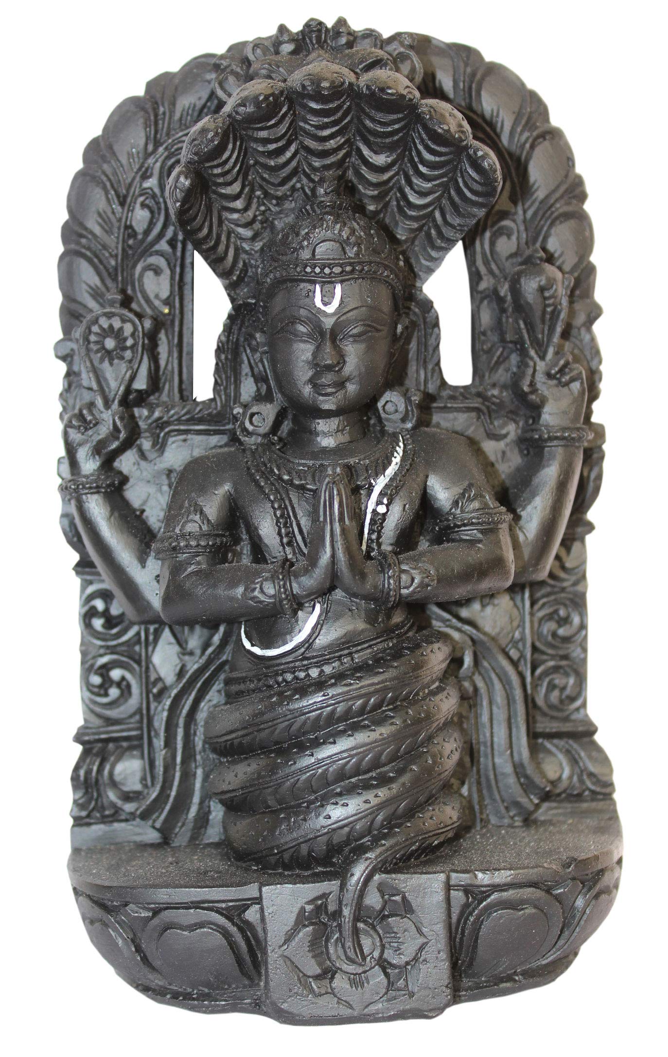 Patanjali Statue Pure Brass Antique Sand Finish Patanjali Statue 15"