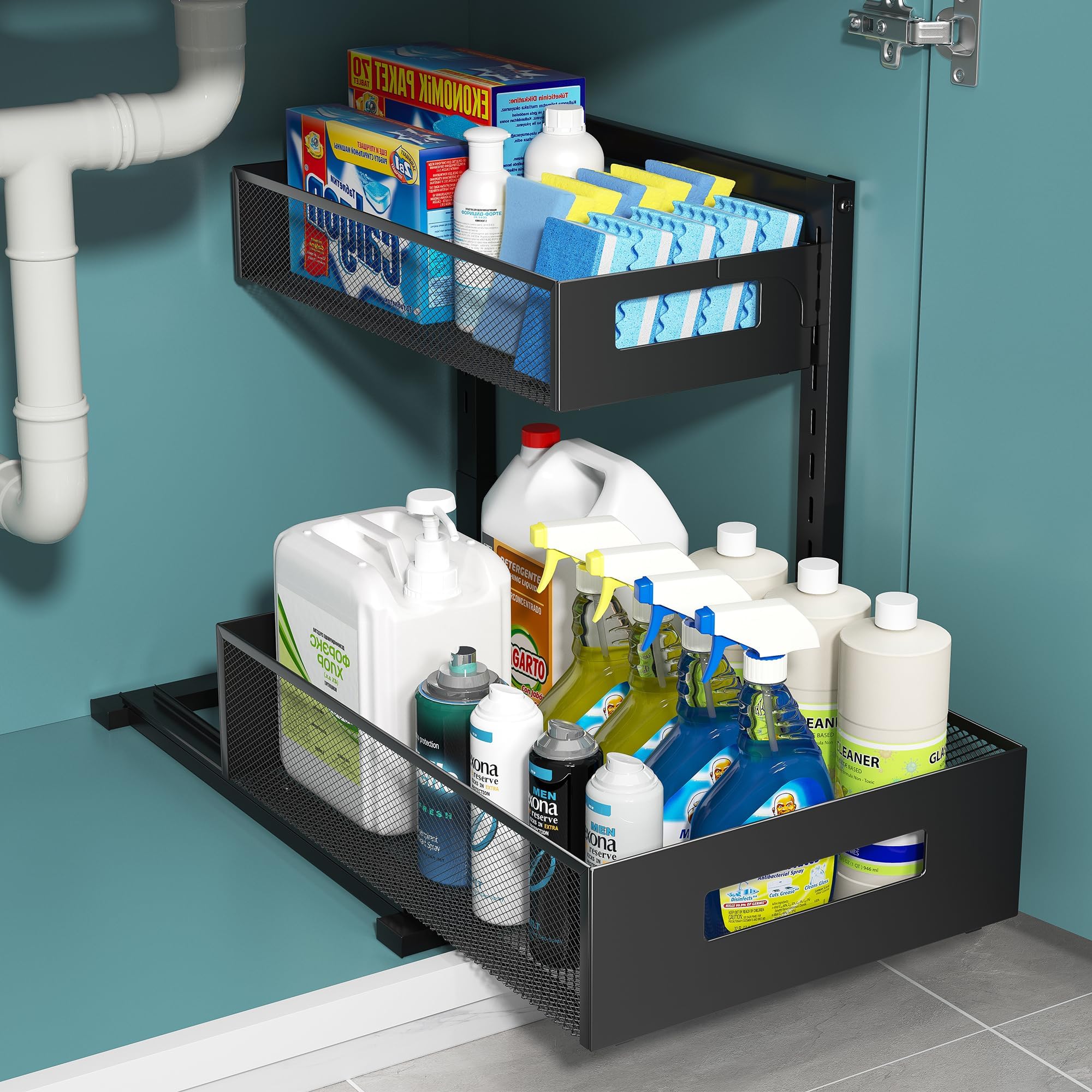 Amazon.com: Kitchen and Bath Under Sink Organizer, Heavy Duty Metal ...