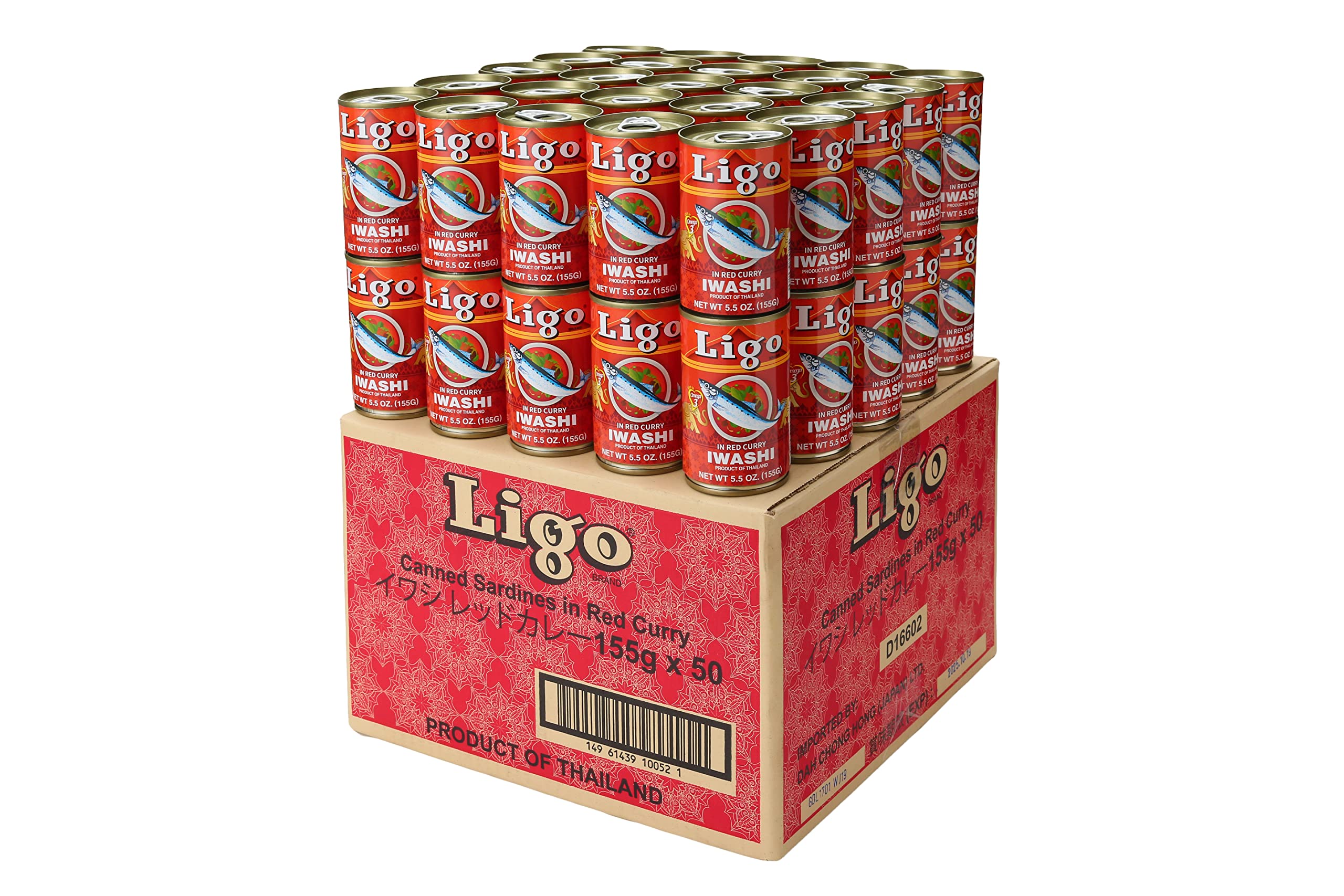 Amazon | Ligo イワシとレッドカレー 155g x 50缶【ケース販売】防災 備蓄 保存食 いわし缶 | Ligo | 魚介の缶詰 ...