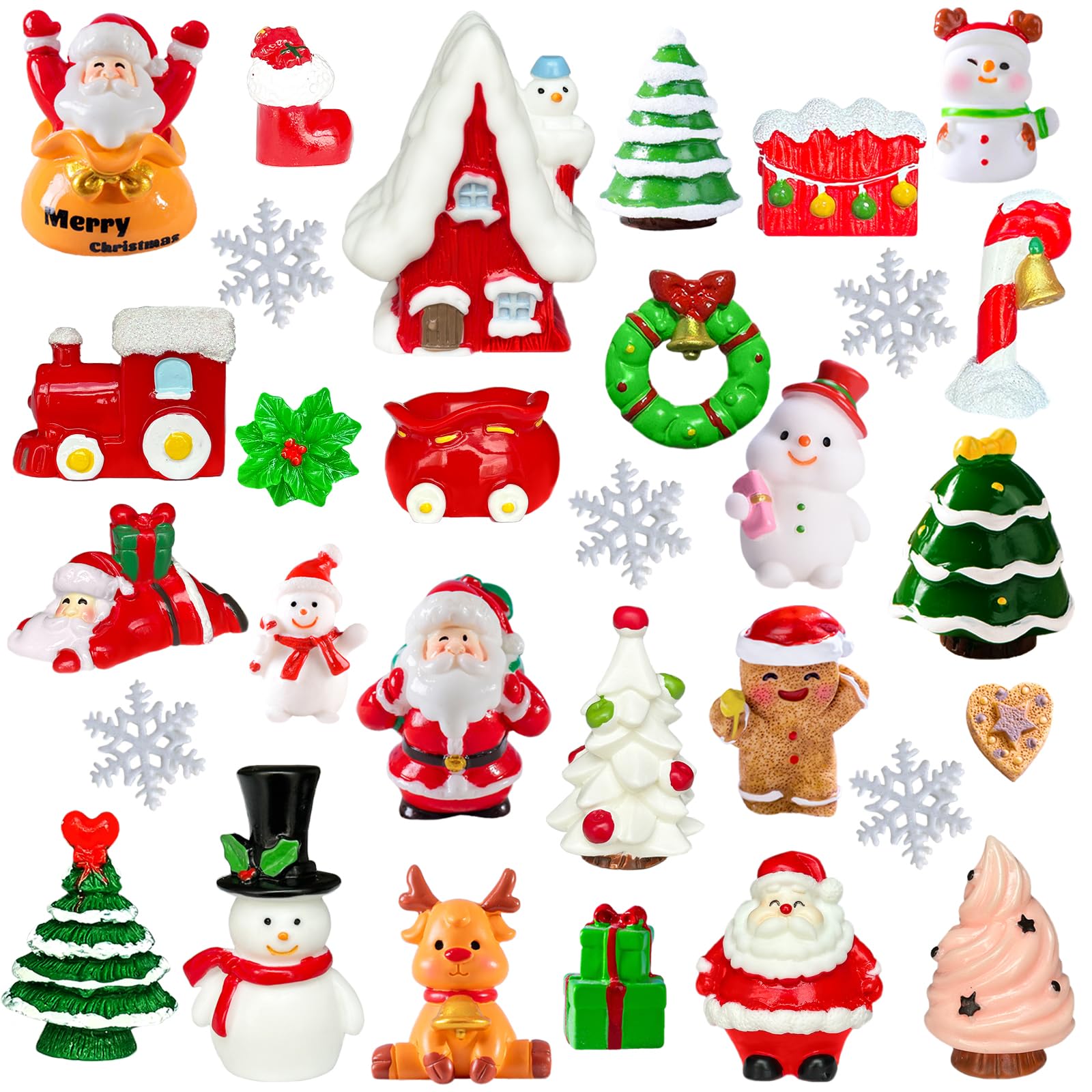 Amazon.com: Olah-Olah 30PCS Miniature Christmas Figurines 26 Styles ...