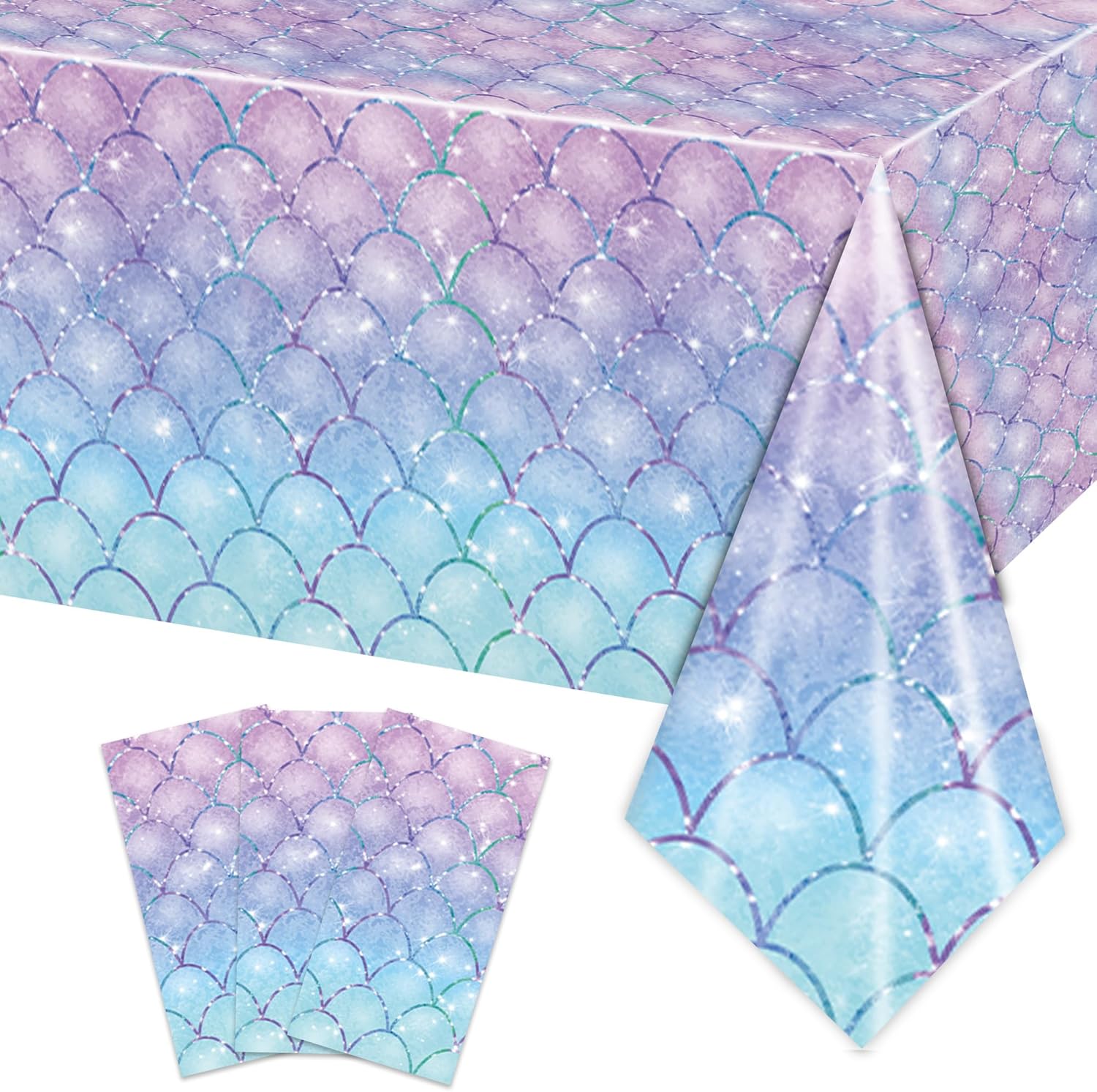 Amazon.com: XUELIREN 3PCS Mermaid Tablecloth for Girls 1st 2nd Birthday ...