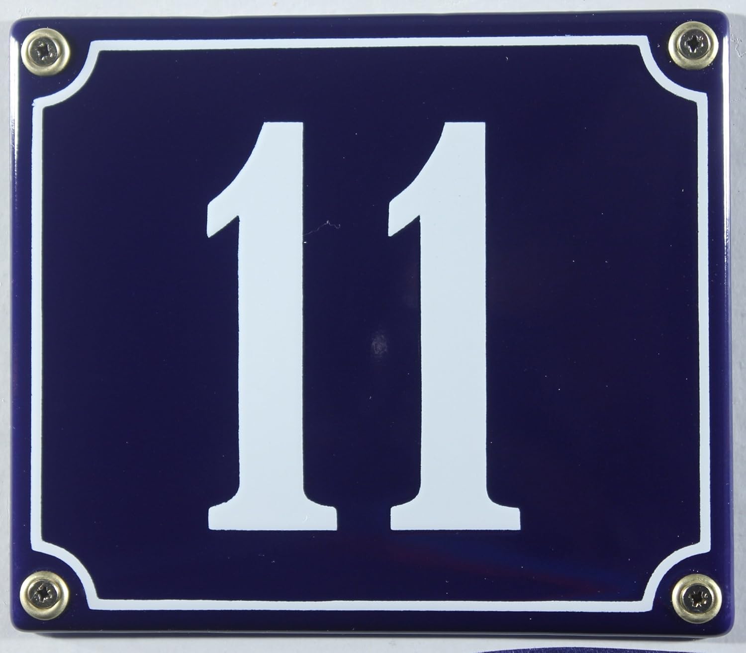 Amazon.com: House number 11 enamelled steel sign blue 12x14 cm - 4 3 ...