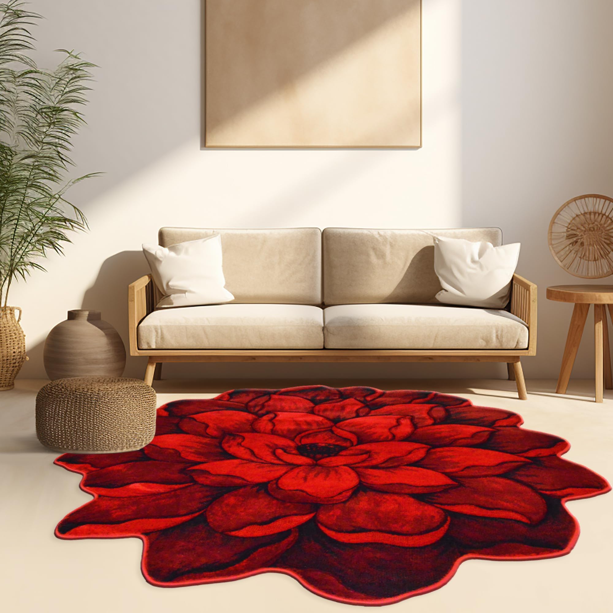 Amazon.com: 5x7 Feet Light Red Dark Red Colors Area Rug Carpet Rug 3D ...