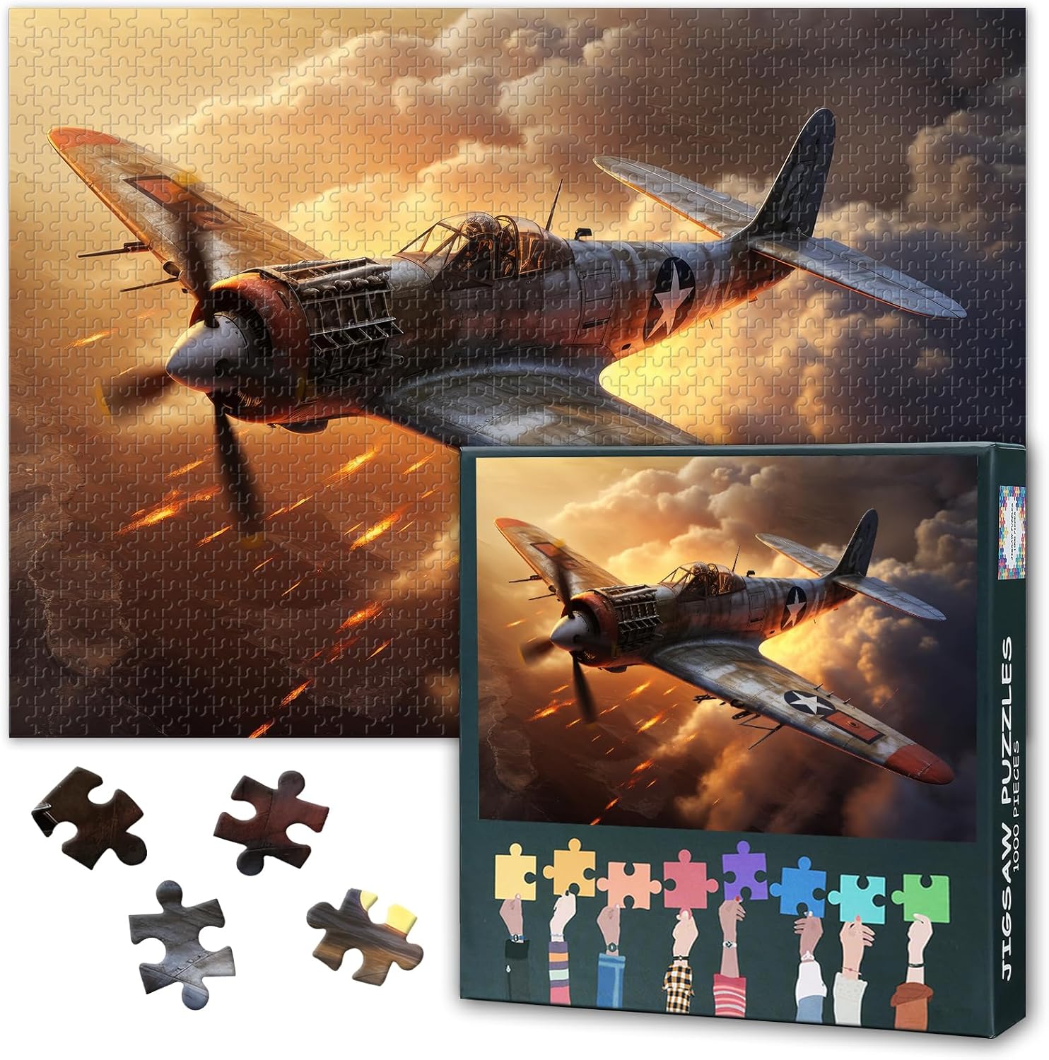 Amazon.com: World War II Fighter Plane Puzzles for Adults 1000 Pieces ...