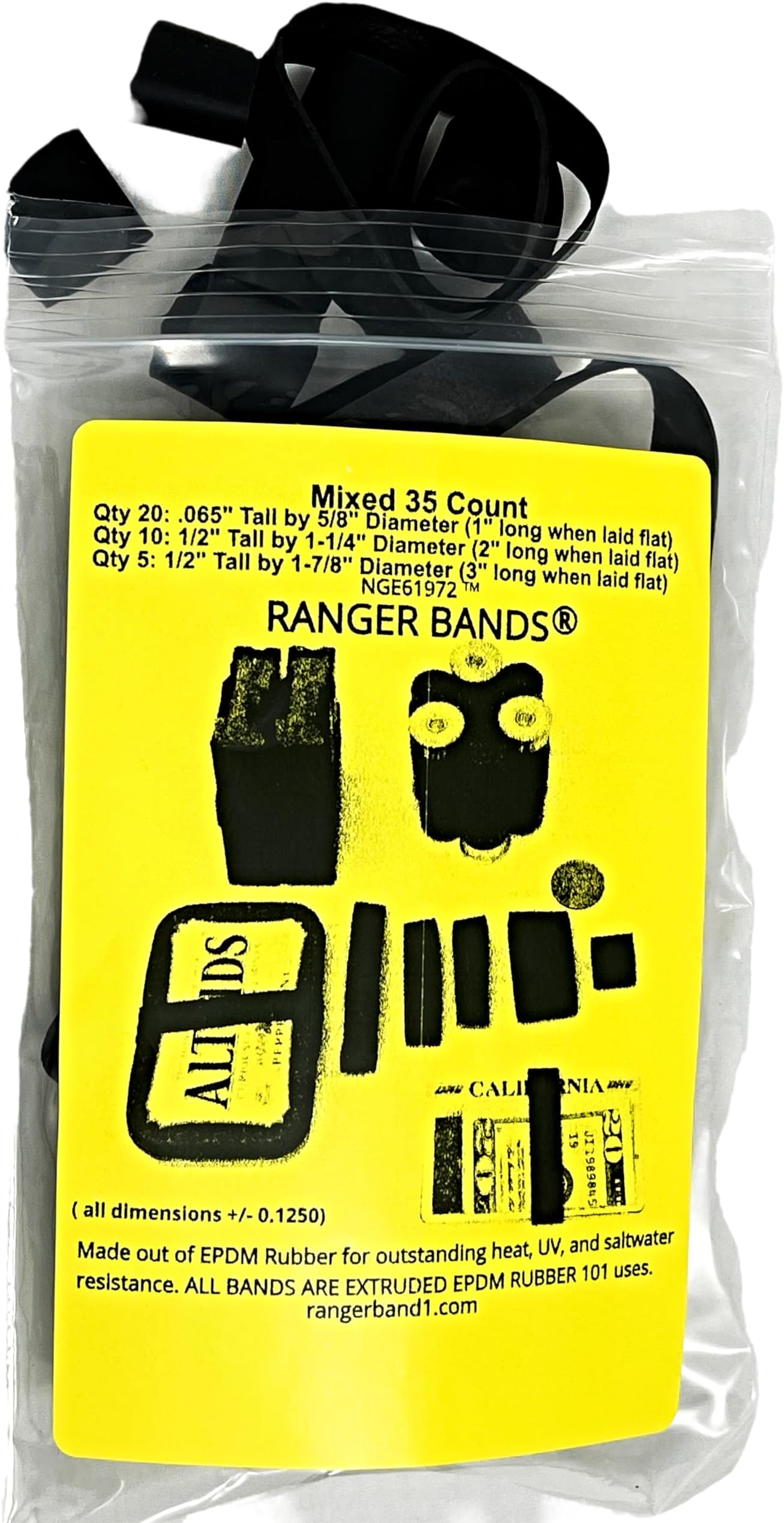 Amazon | Ranger Bands® 35カウントミックスカウント EPDMラバー製 サバイバルとストラップギア用 米国製 ...