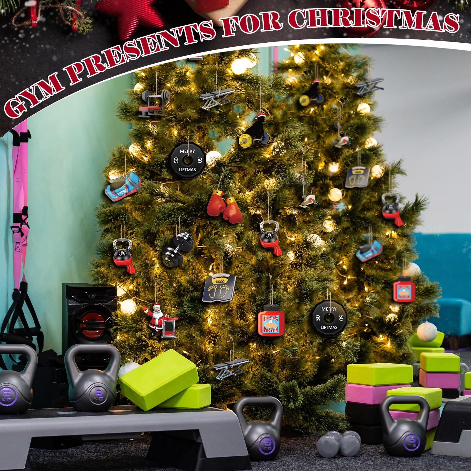 Snapklik.com : Leinuosen 36 Pack Christmas Wooden Weightlifter Ornament ...