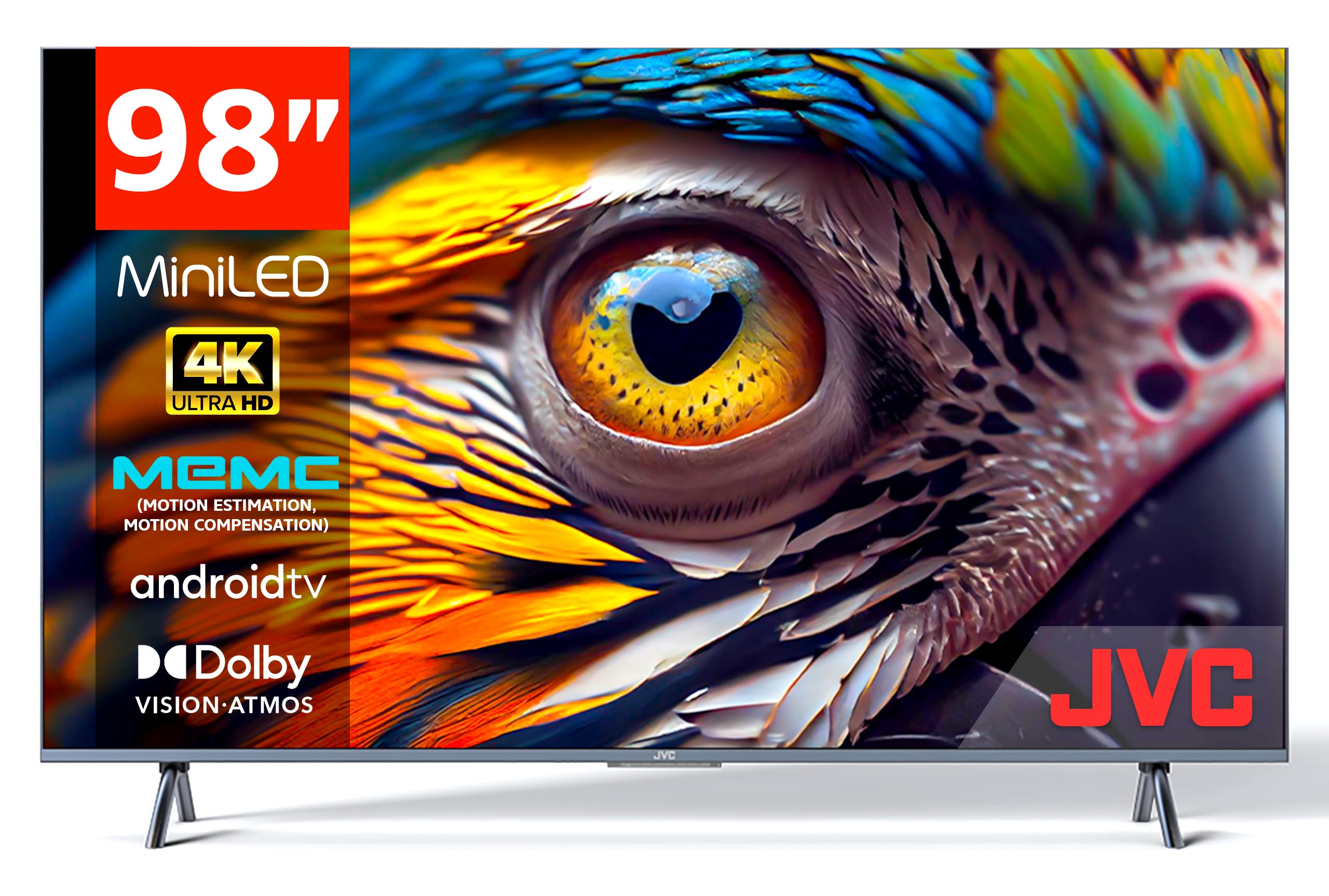 JVC 98 Inch UHD 4K miniLED Smart Android TV | Ultra-Thin Bezels with ...