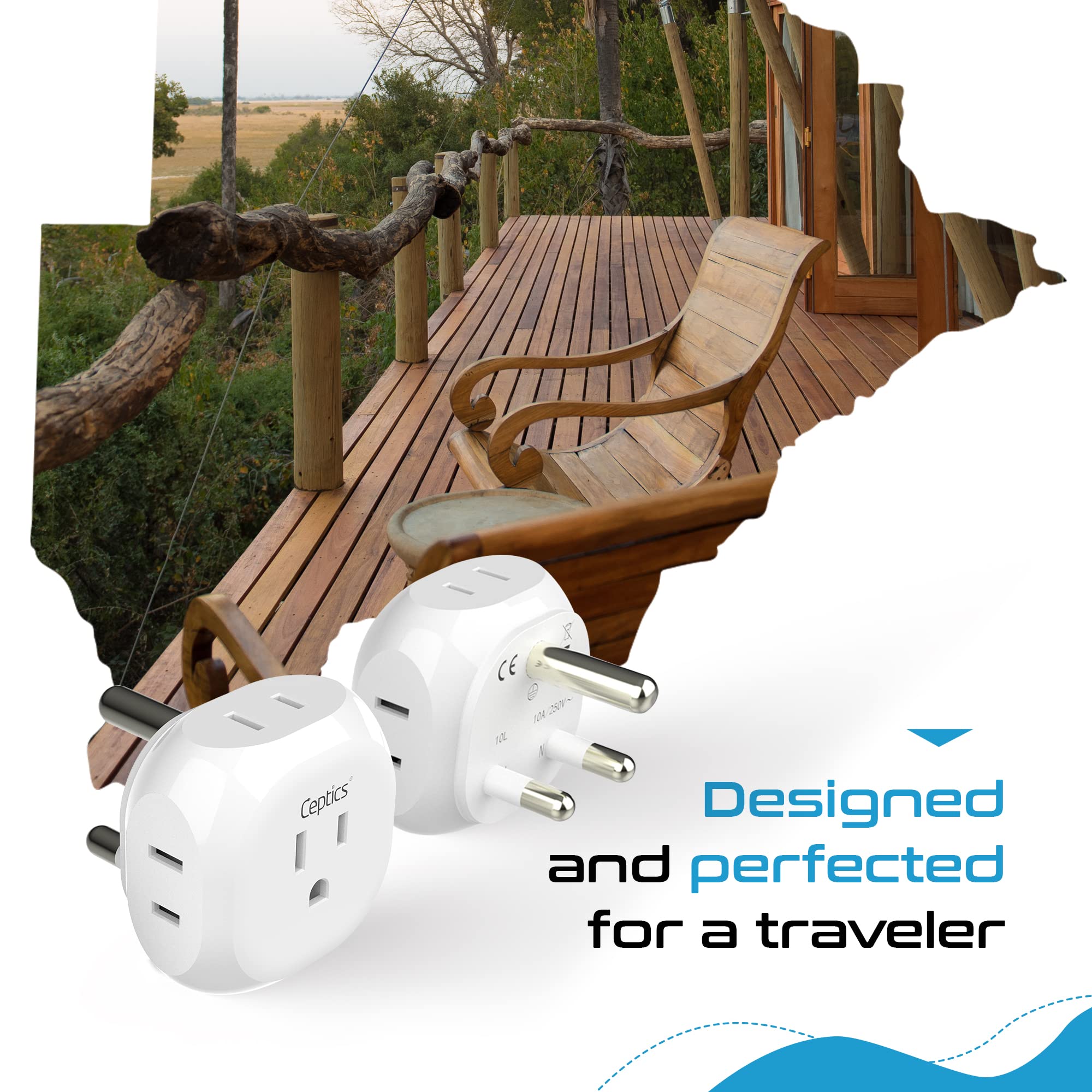 Snapklik.com : Ceptics South Africa Travel Plug Adapter South Africa ...
