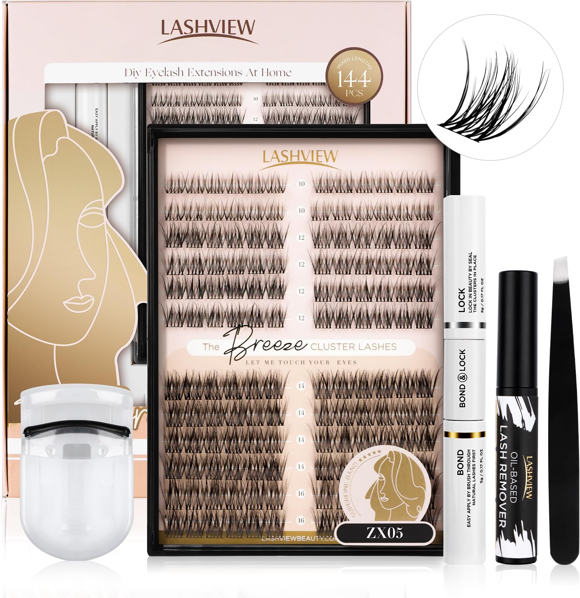 Amazon.com: LASHVIEW DIY Eyelash Extensions Kit,144 Pcs Lash Clusters ...