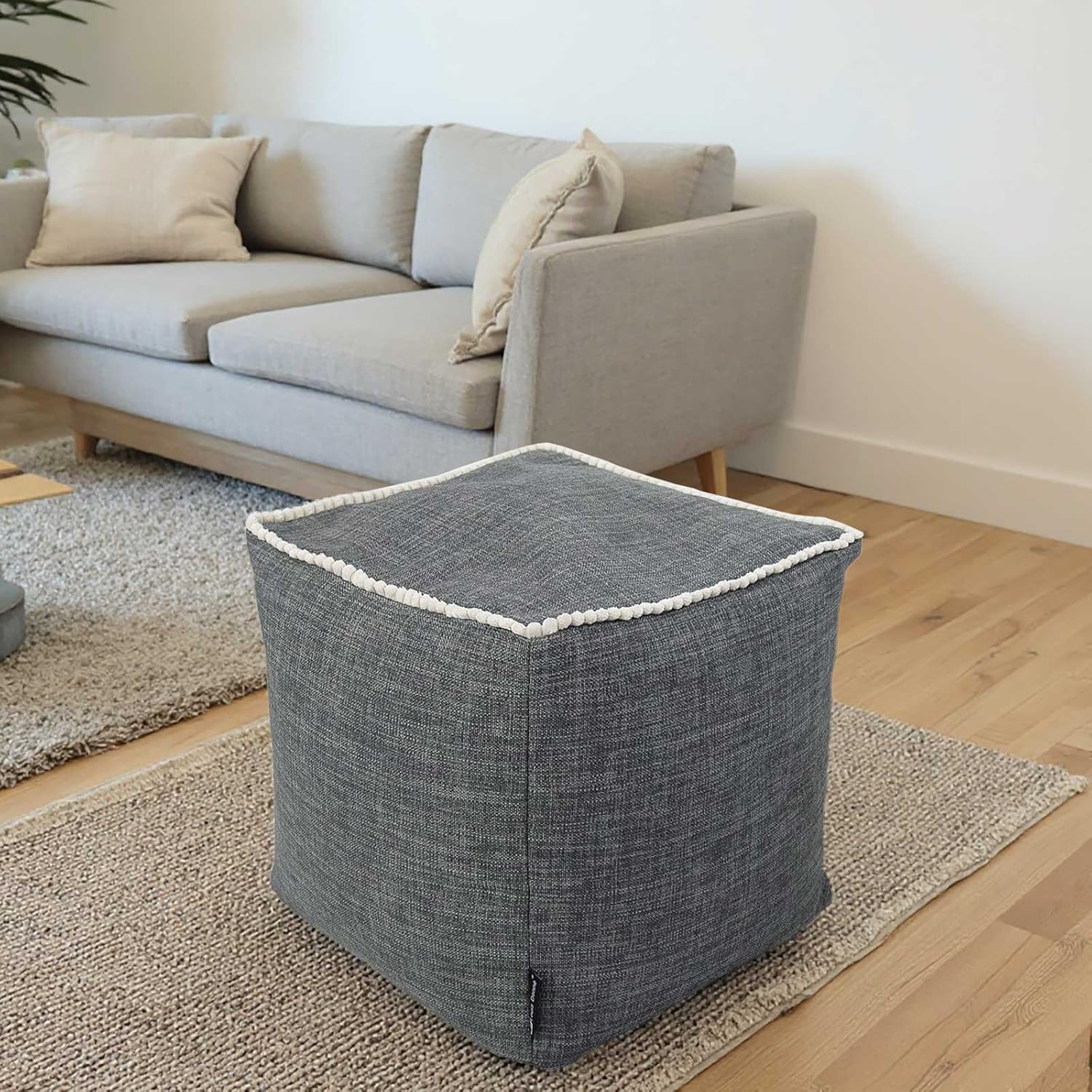 Amazon.com: Louis Donné 45x45 Small Square Foot Rest Pouf Cover - Stool ...