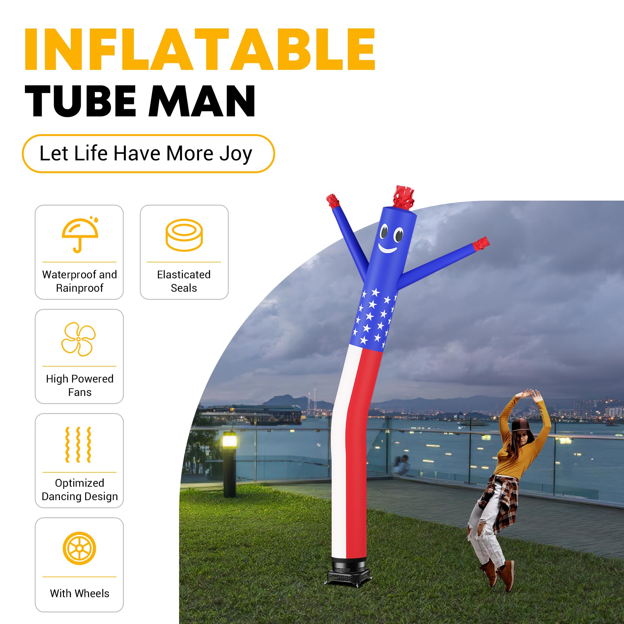 Snapklik.com : BSMTEK 20FT Air Inflatable Waving Tube Man Set