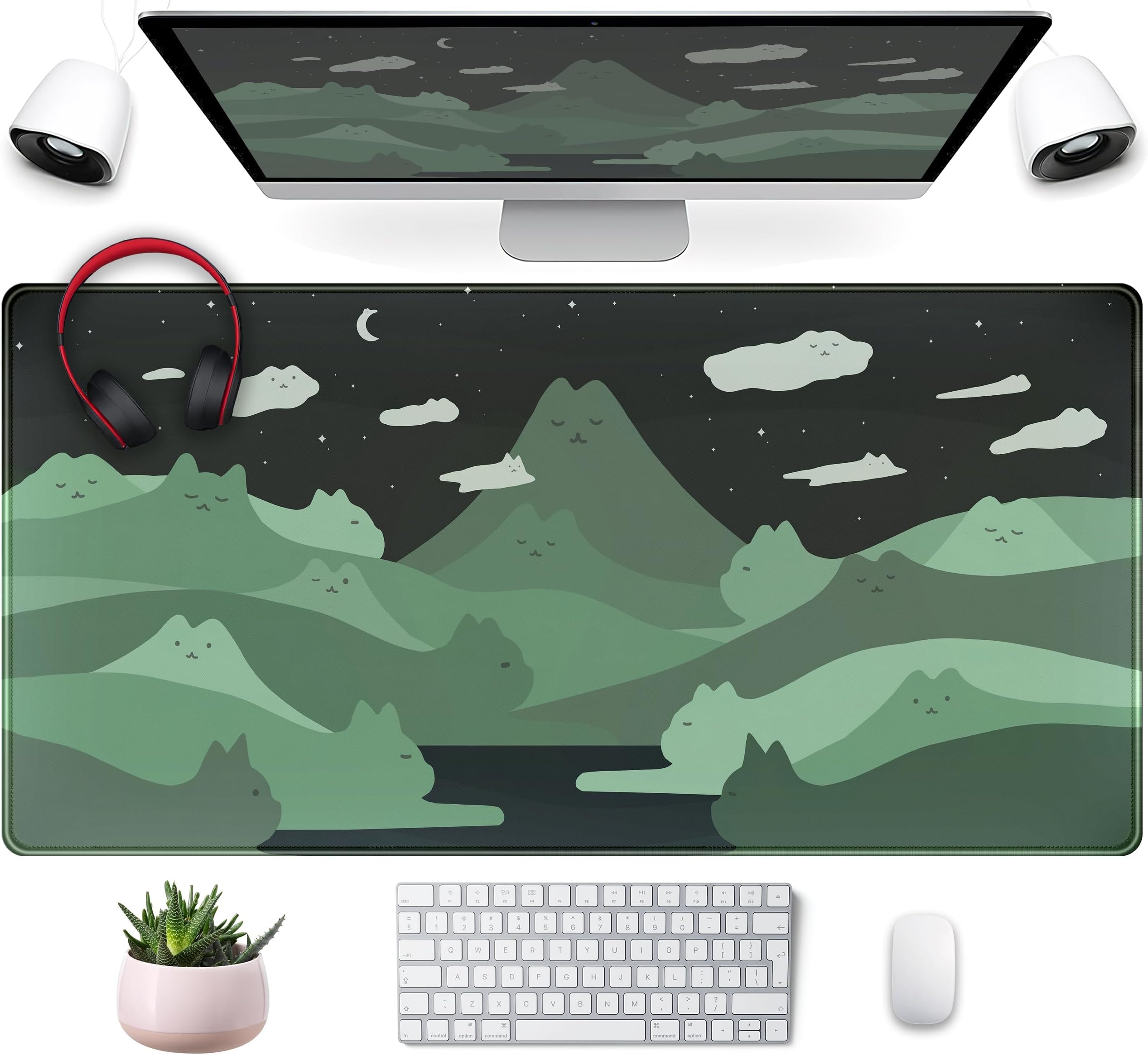 Amazon.com : Cute Anime Desk Mat Kawaii Mousepad, Anime Street ...