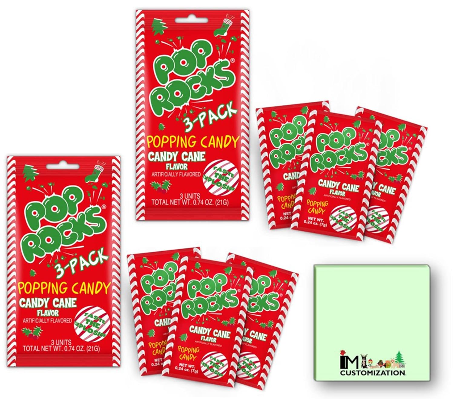 Amazon.com : Pop Rocks Candy Cane Flavored Popping Candy - Holiday ...