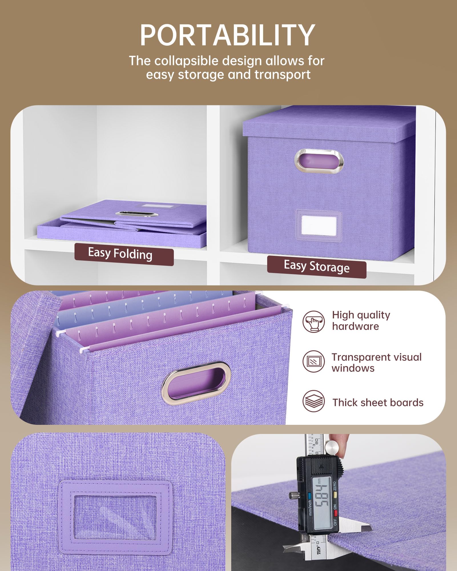 Snapklik.com : 2 Pack File Storage Organizer, Filing Box, Portable File Box