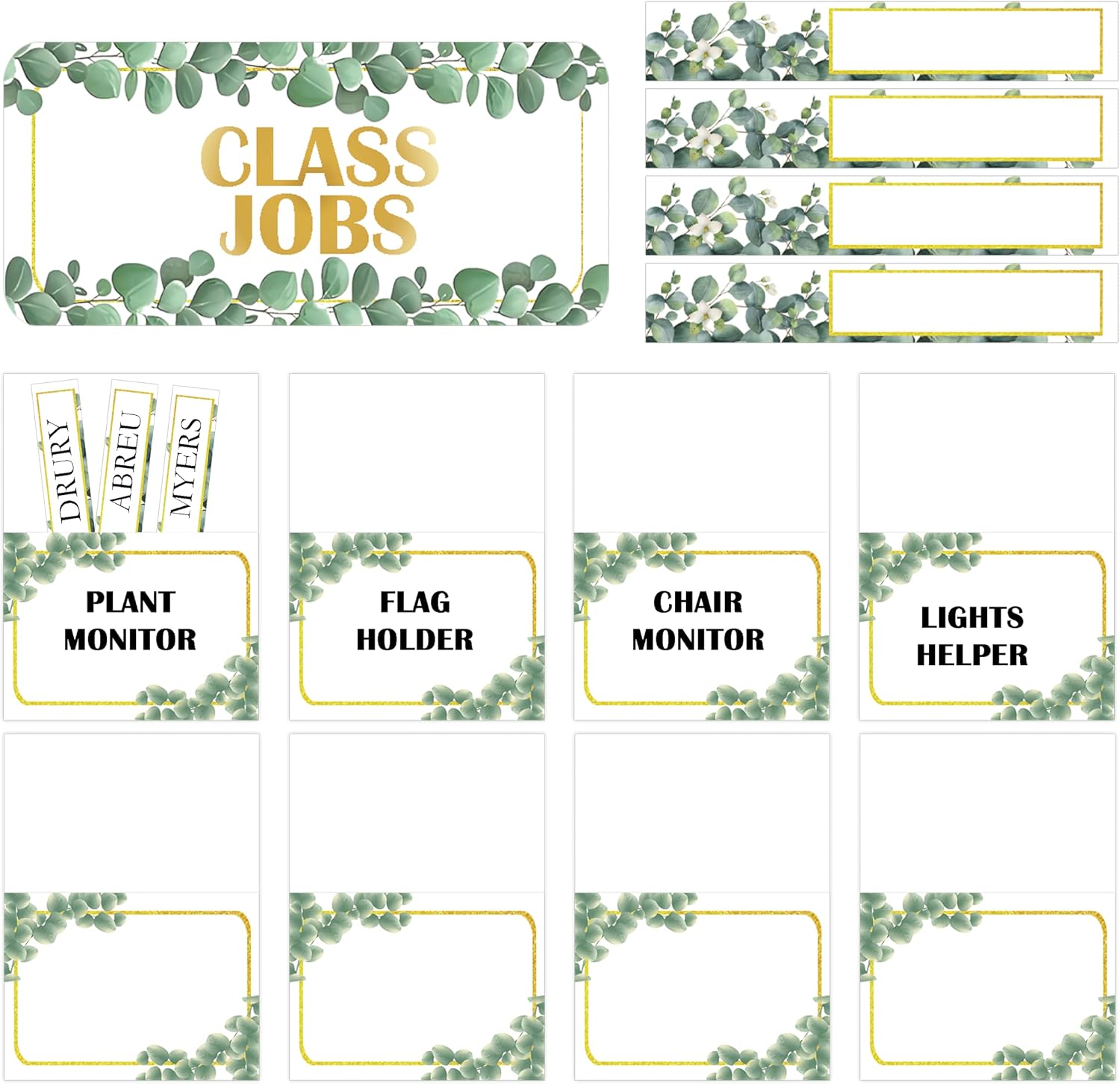 Amazon.com: Classroom Jobs Pocket Chart with Name Cards Bulletin Board ...