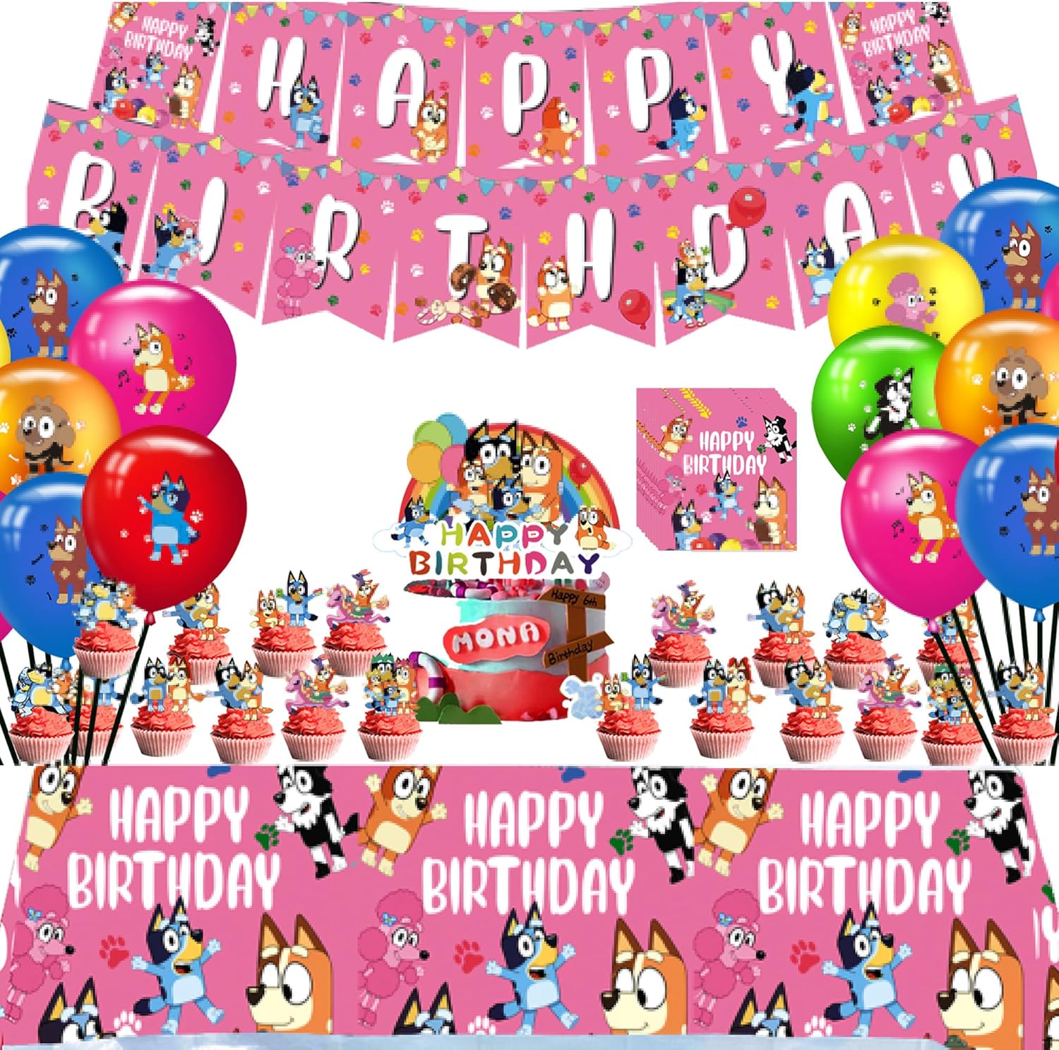 Amazon.com: Party Supplies Serves, Party Decoration, Party Banner, Cake ...