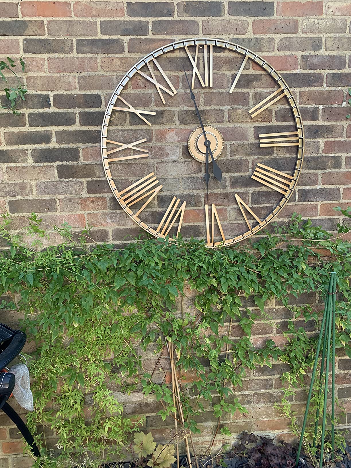 Charles Bentley Extra Large 95cm Outdoor Skeleton Wall Clock Bronze ...