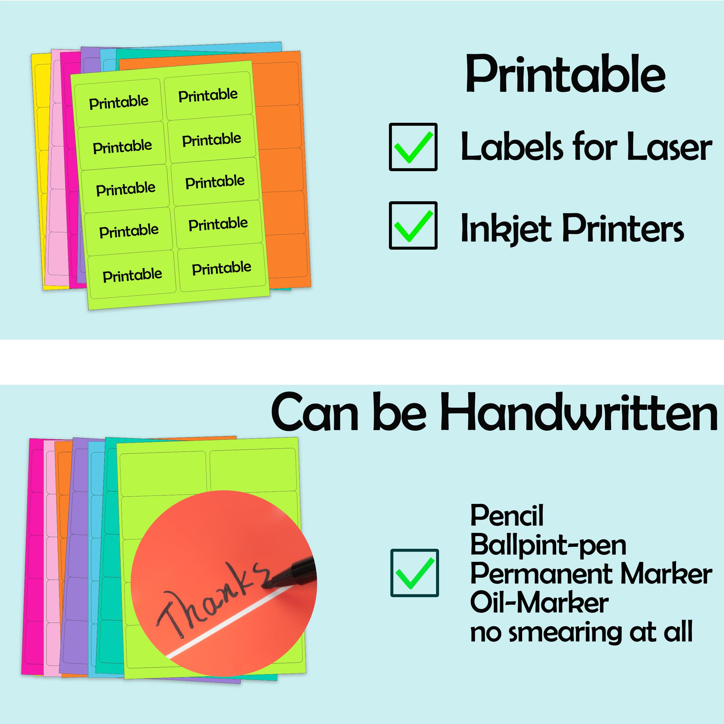 Snapklik.com : 2" X 4" Colored Labels Stickers, Green Bright, 24 Sheets ...