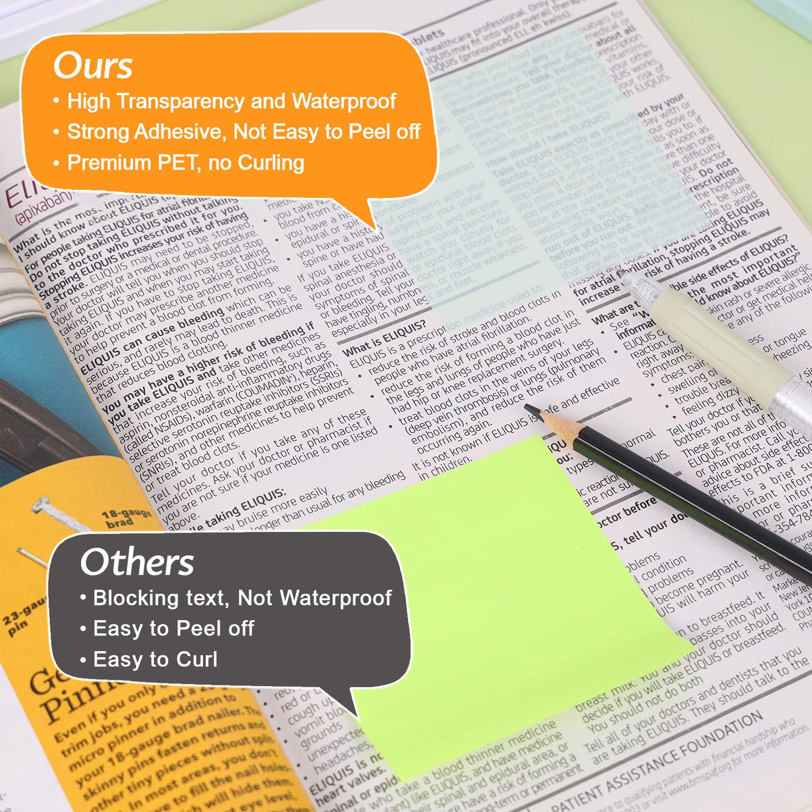 Snapklik.com : Pastel Sticky Notes, 6 Pack, 3x3 Inches, Translucent ...