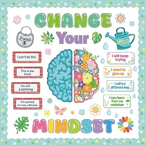 Amazon.com: TAKEALOOKO 70pcs Growth Mindset Bulletin Board Set - Change ...