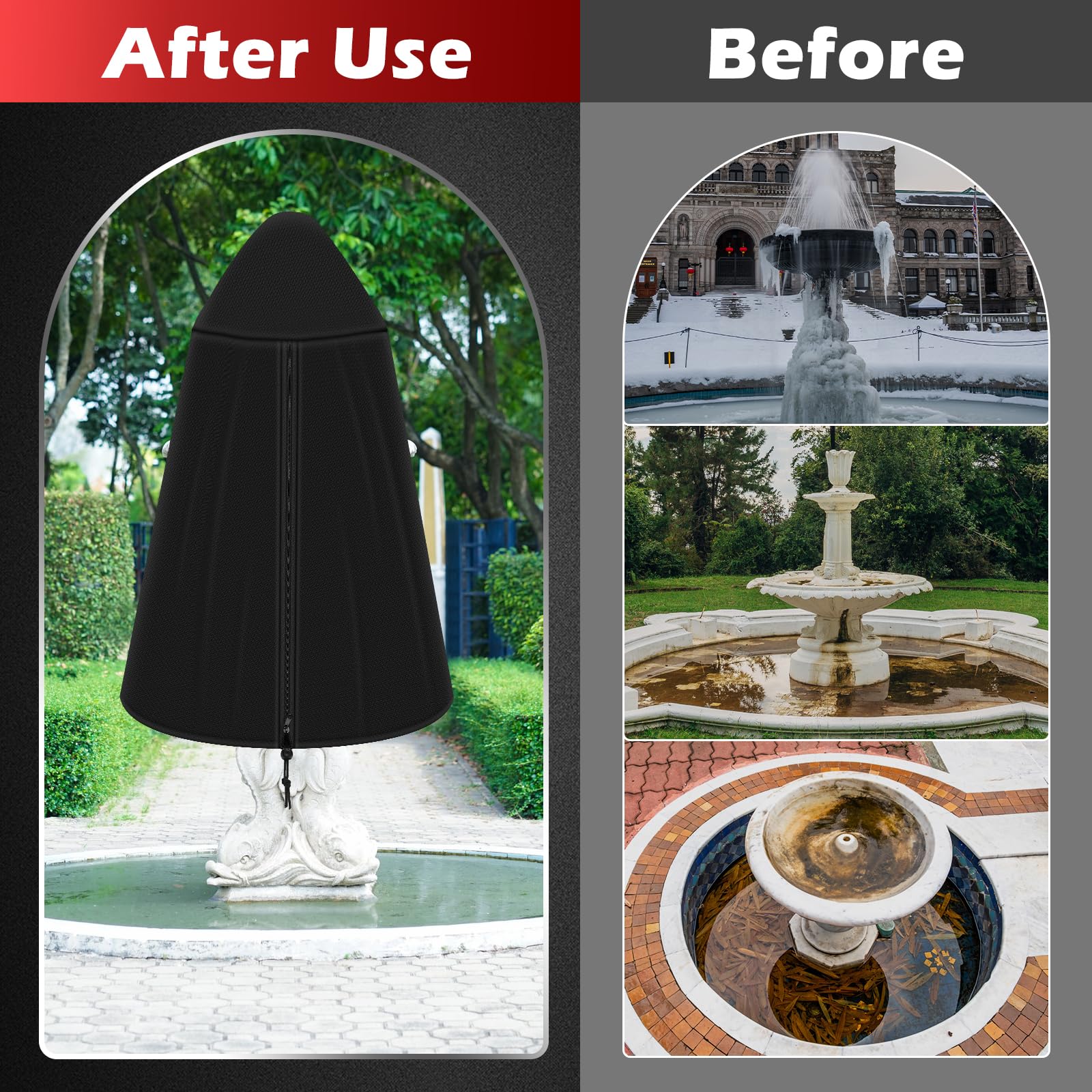 Snapklik.com : 600D Fountain Cover D 36" X H 42" Heavy Duty Outdoor ...