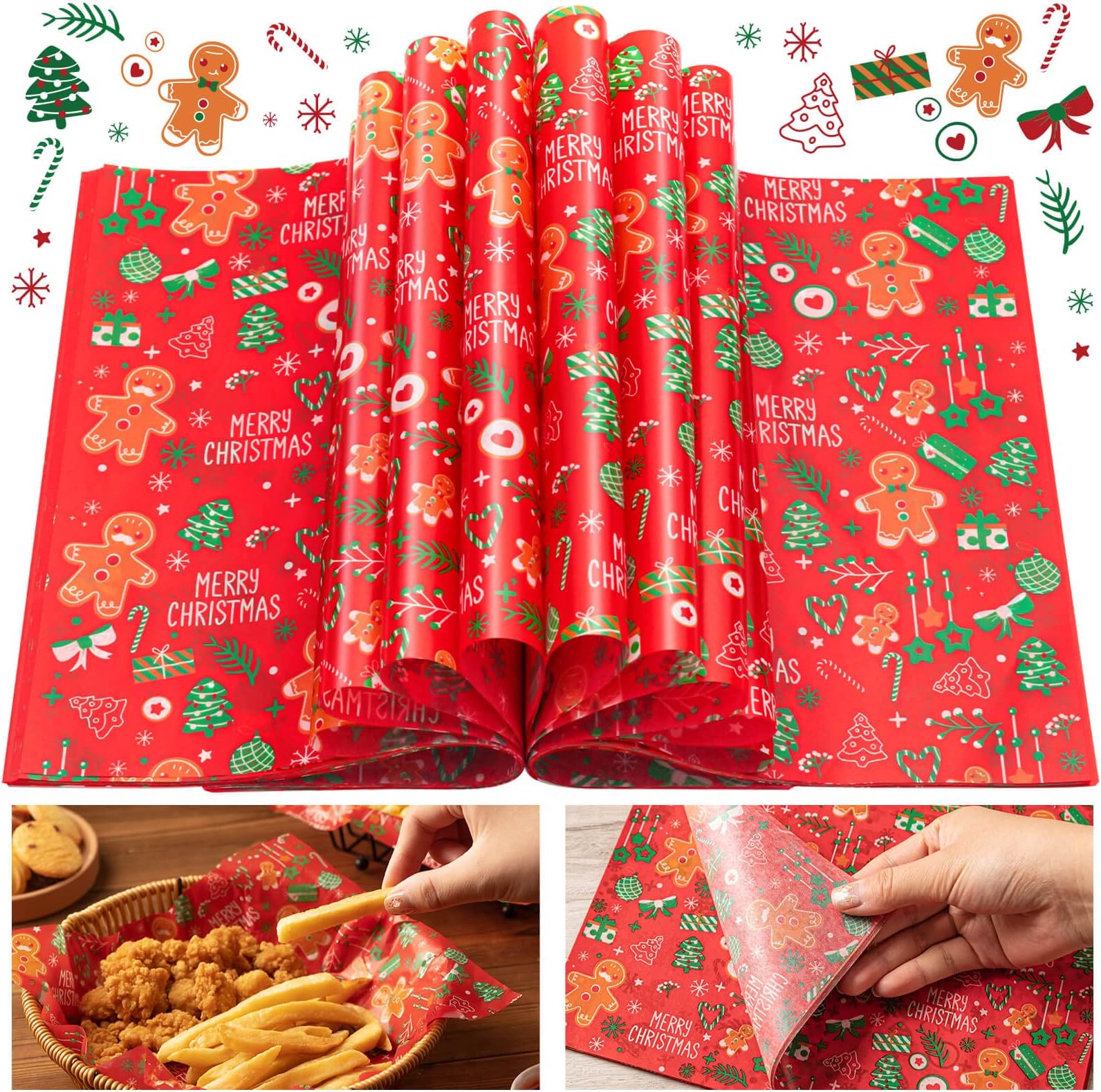 Amazon.com: YBB 100Pcs Deli Wax Paper Sheets for Food, Basket Liners ...