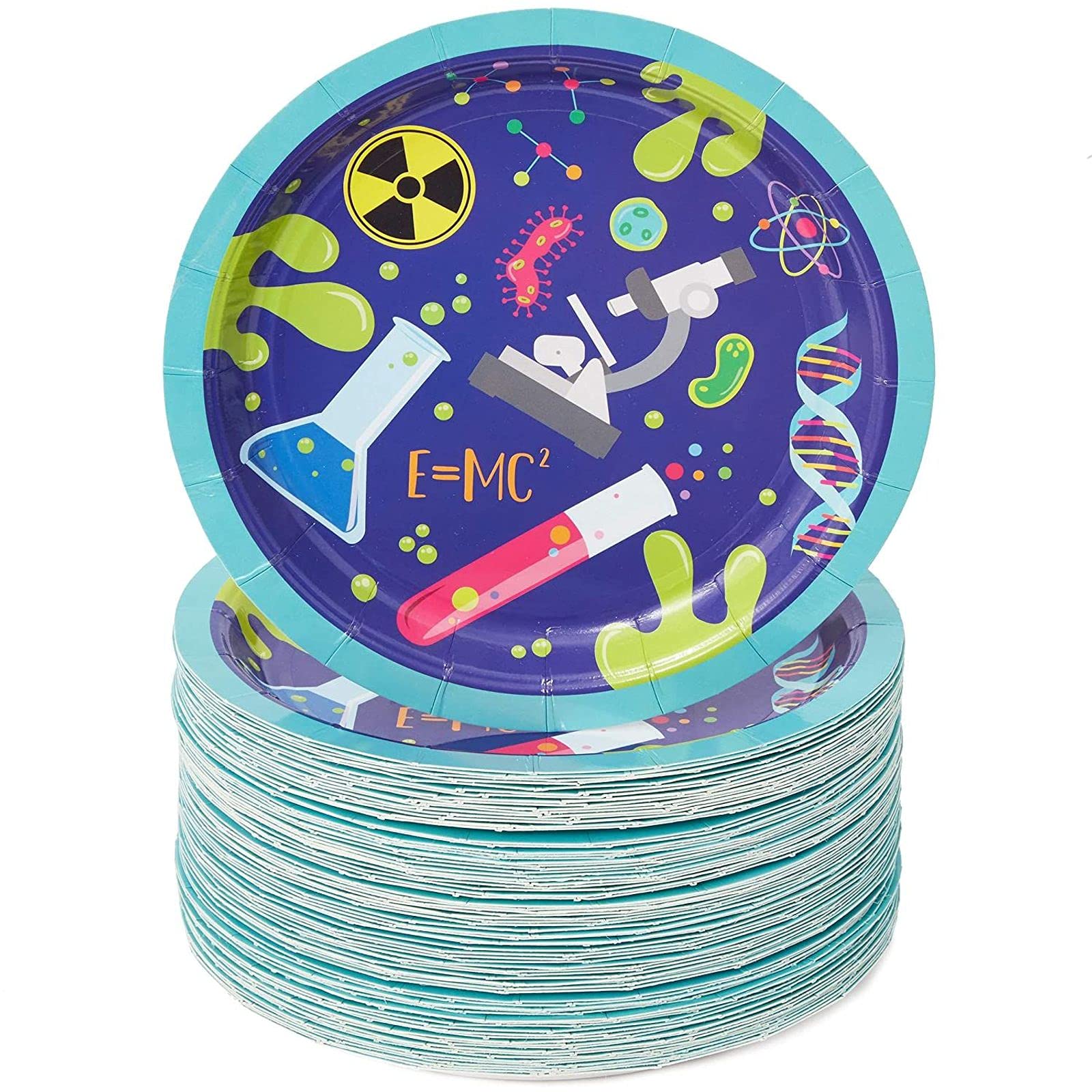 Amazon.com: 80 Pack of Science Lab Party Paper Plates for Birthday ...