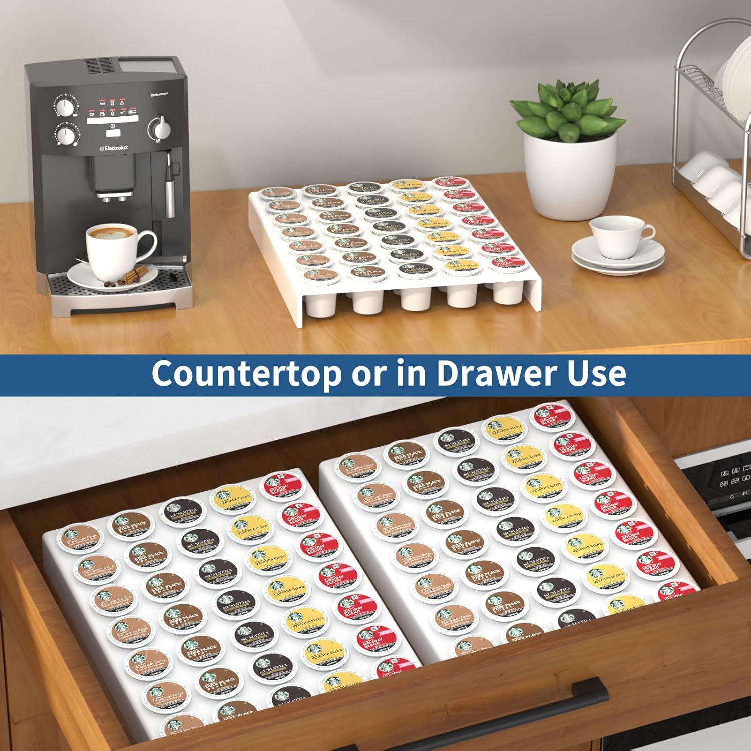 Acrylic K Cup Drawer Organizer, Clear K Cup Organizer Tray for Drawer ...