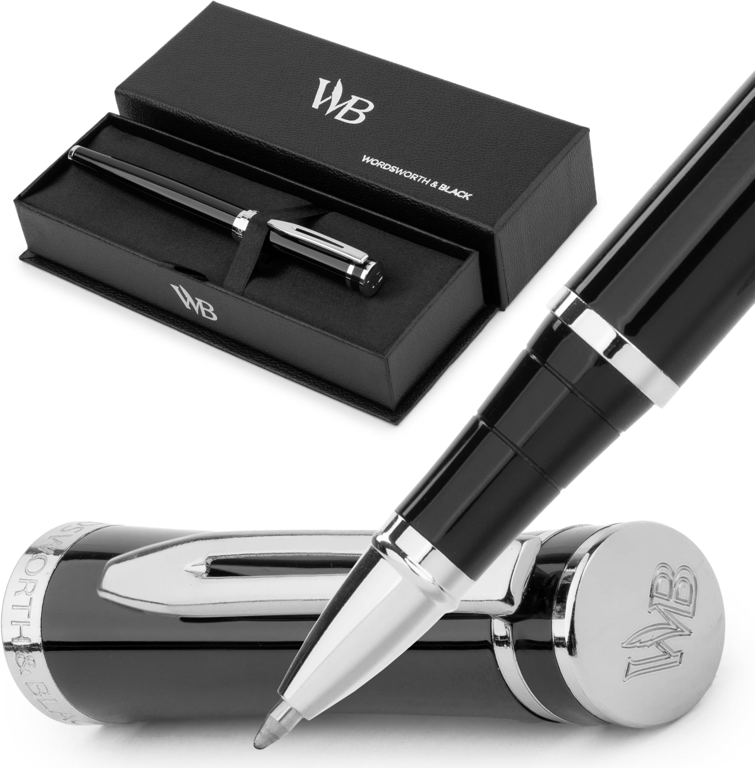 Amazon.com: Wordsworth and Black Rollerball Pen - Luxury Pen - Chrome ...