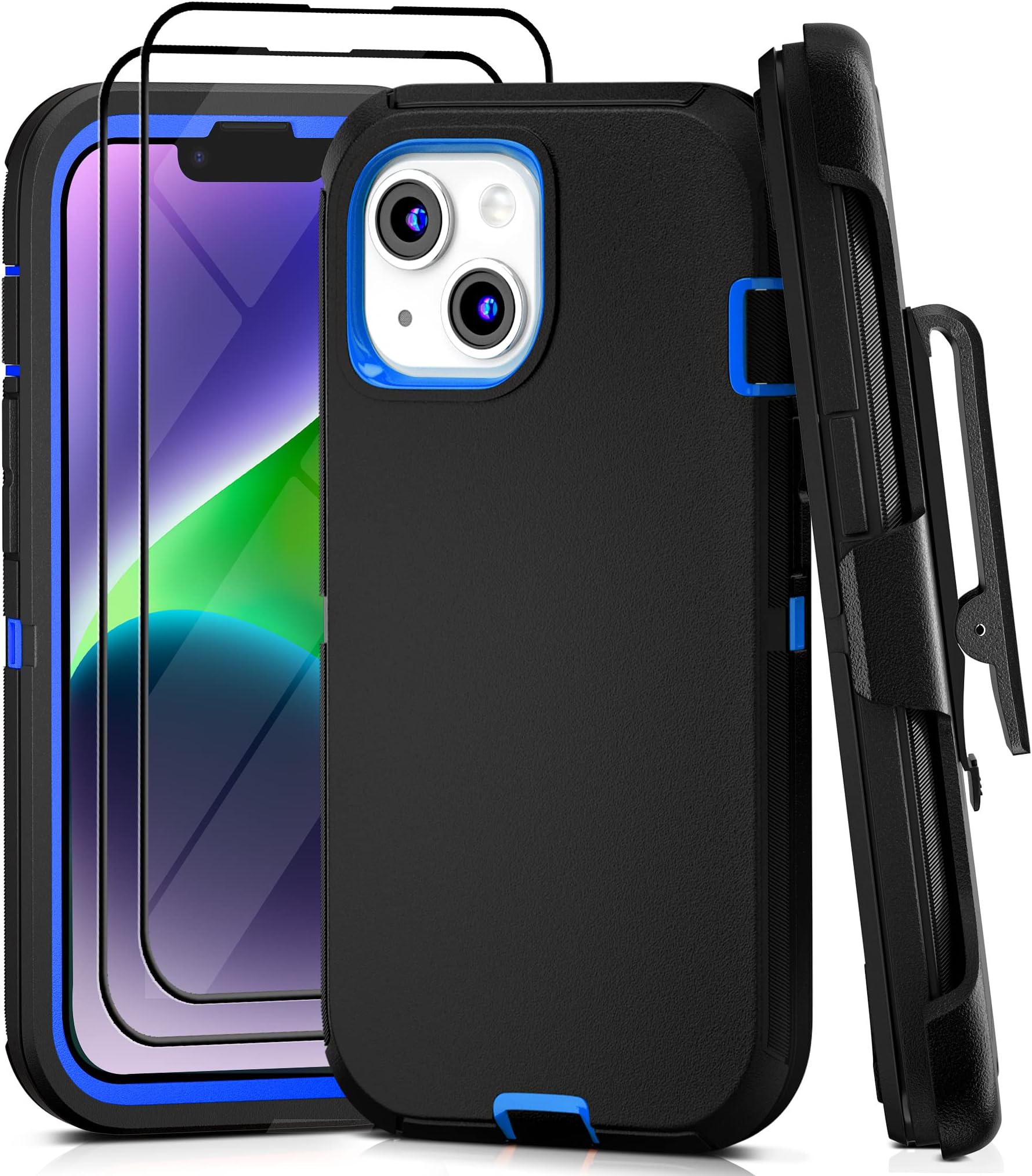 Amazon.com: PQC for iPhone XR Case with Belt Clip and 2 Pack Screen ...