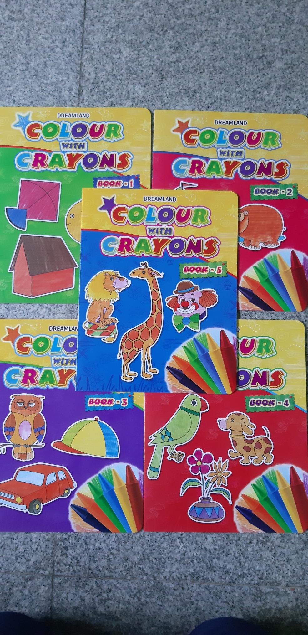 Colour With Crayons 5 Books Pack for Kids Age 1 -6 Years - Drawing and ...