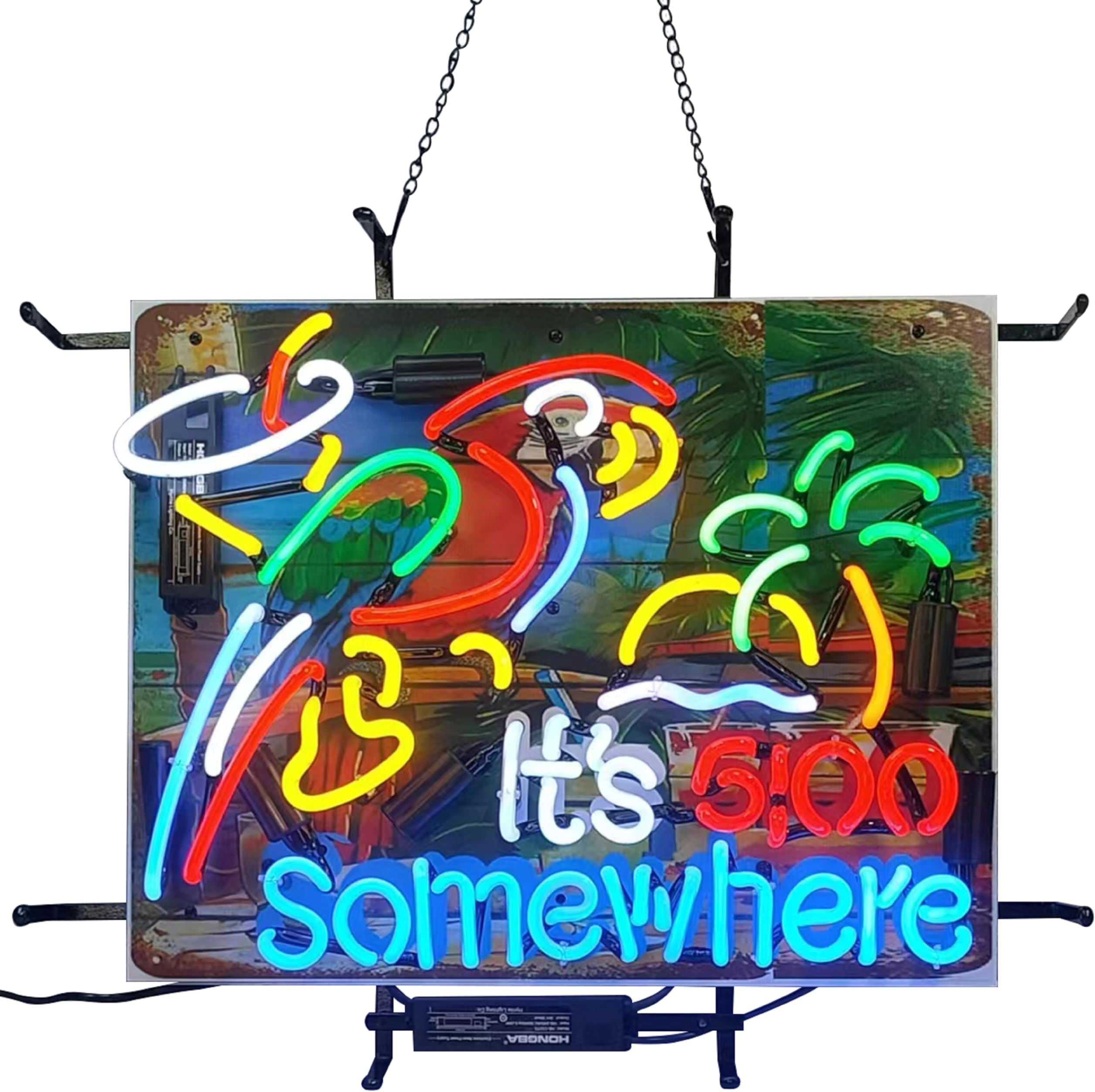 Amazon.com : Neon Signs Beer Bedroom its 5 O'clock Somewhere Sign Glass ...